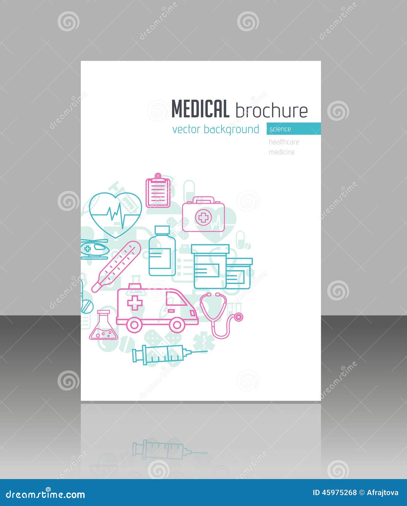 A4 Medical Brochure Design Template Front & Back Vector Illustration ...