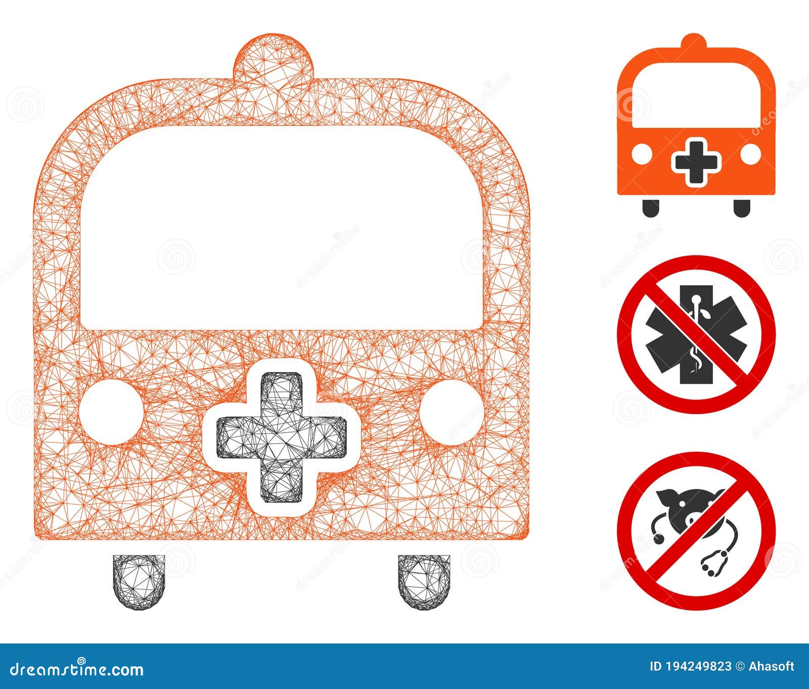 Medical Bus Polygonal Web Vector Mesh Illustration Stock Vector ...