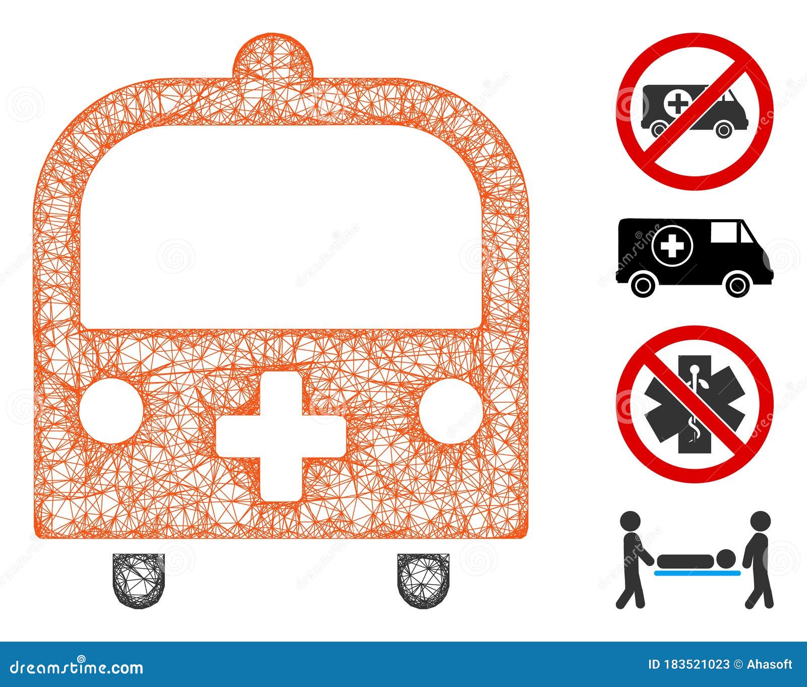 Medical Bus Web Vector Mesh Illustration Stock Image - Image of ...