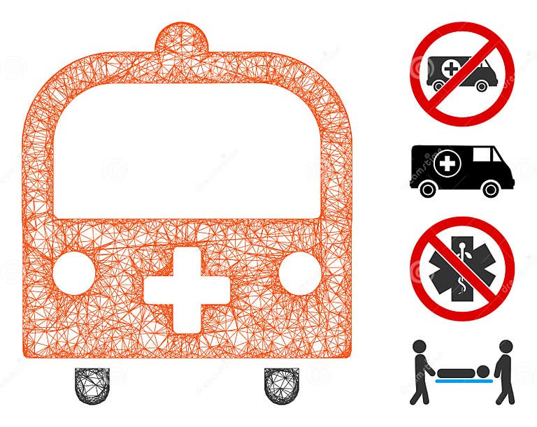 Medical Bus Web Vector Mesh Illustration Stock Image - Image of ...