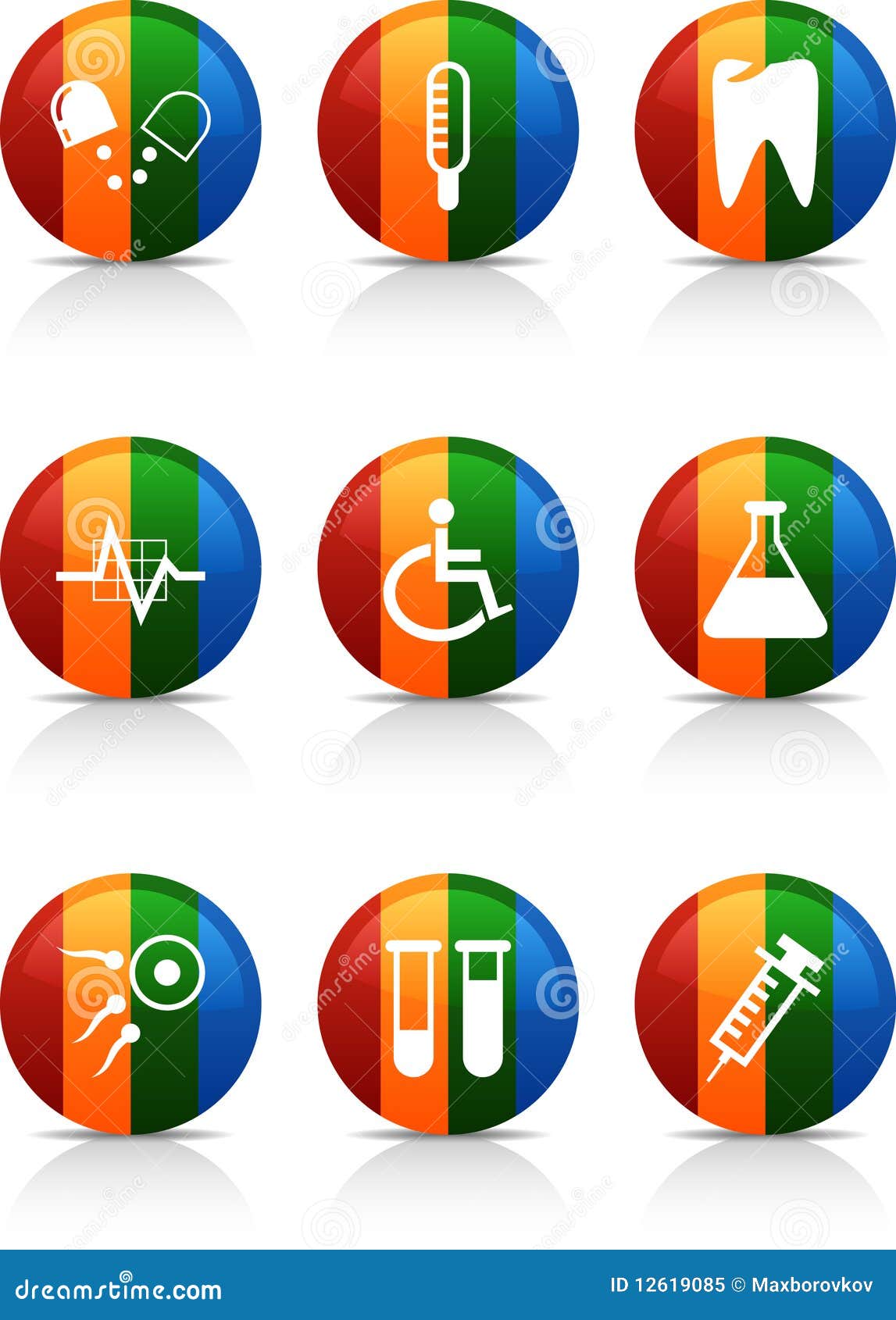 Medical buttons. stock vector. Illustration of sign, button - 12619085