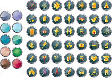 Medical buttons stock vector. Illustration of healthy - 8900816