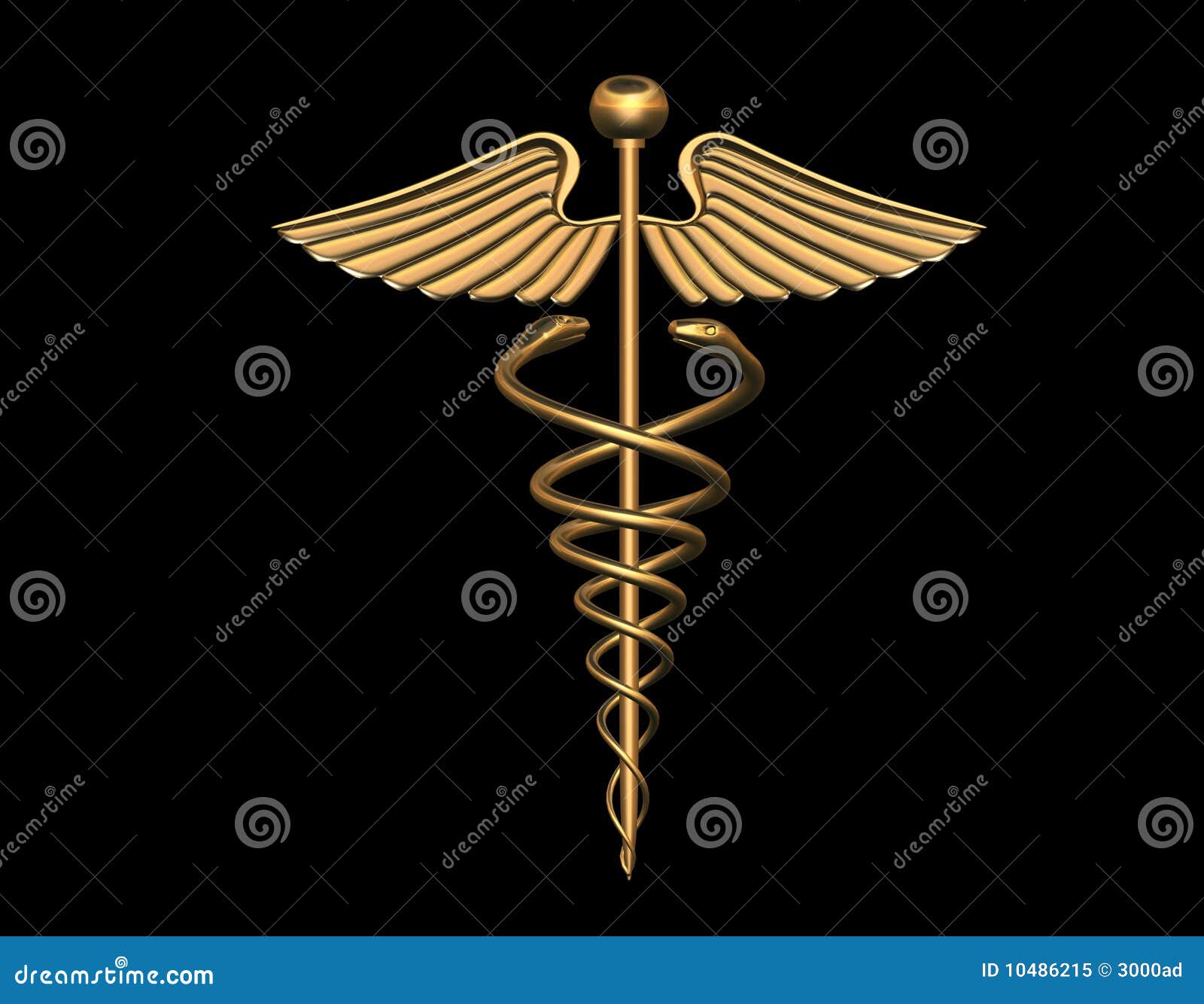 Medical Caduceus Sign in Gold Stock Illustration - Illustration of ...