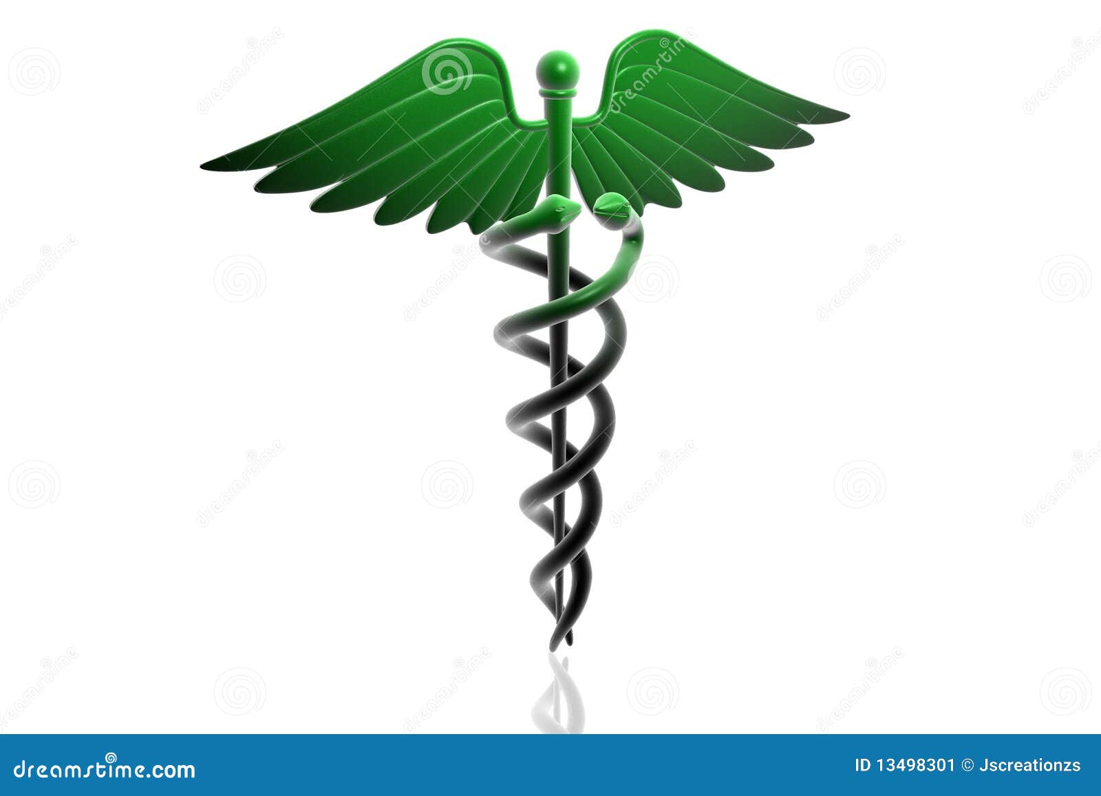 MEDICAL CADUCEUS SIGN in Green Stock Illustration - Illustration of ...
