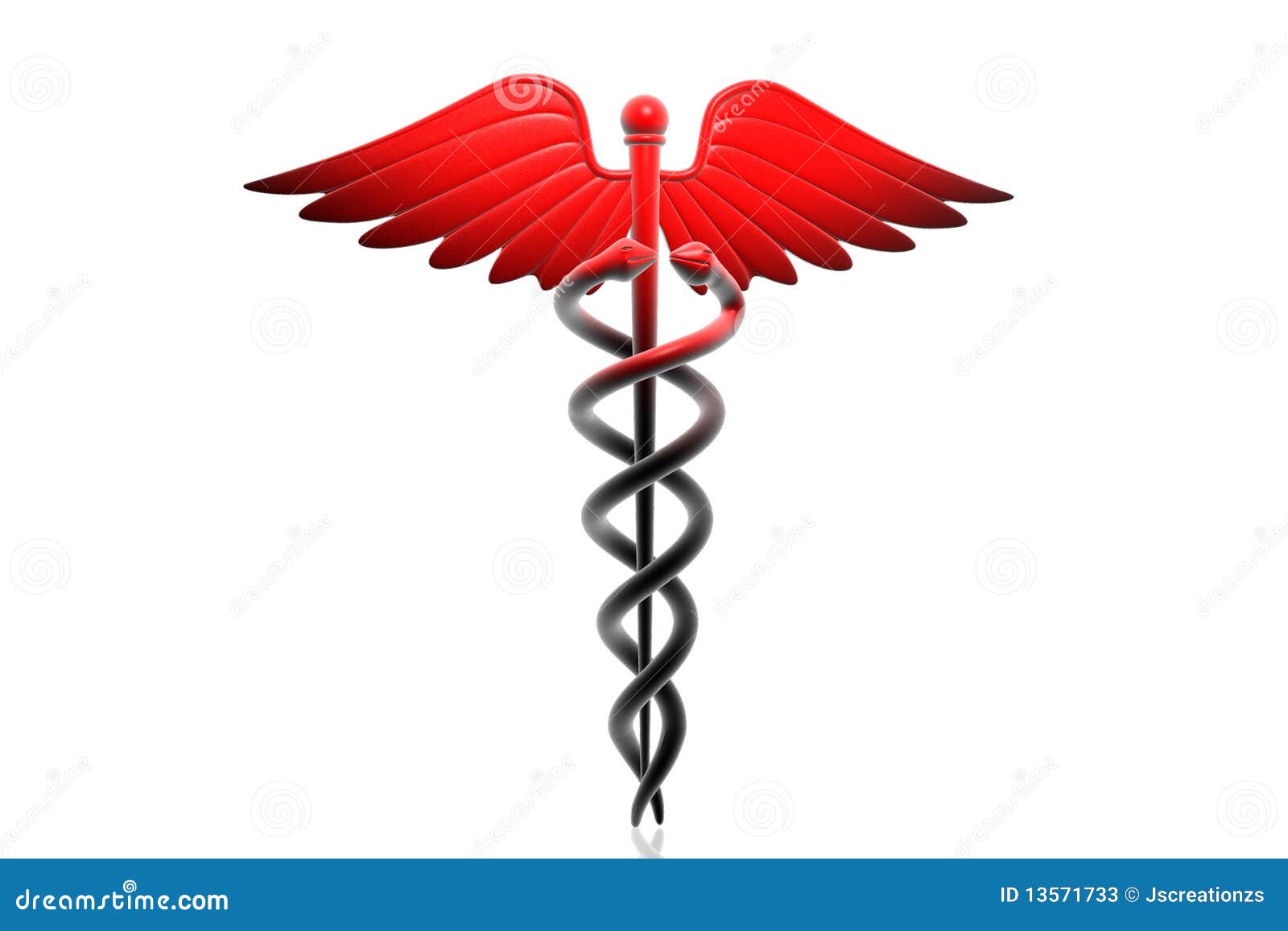 Red Caduceus Medical Symbol Medical Caduceus Symbol" Photographic