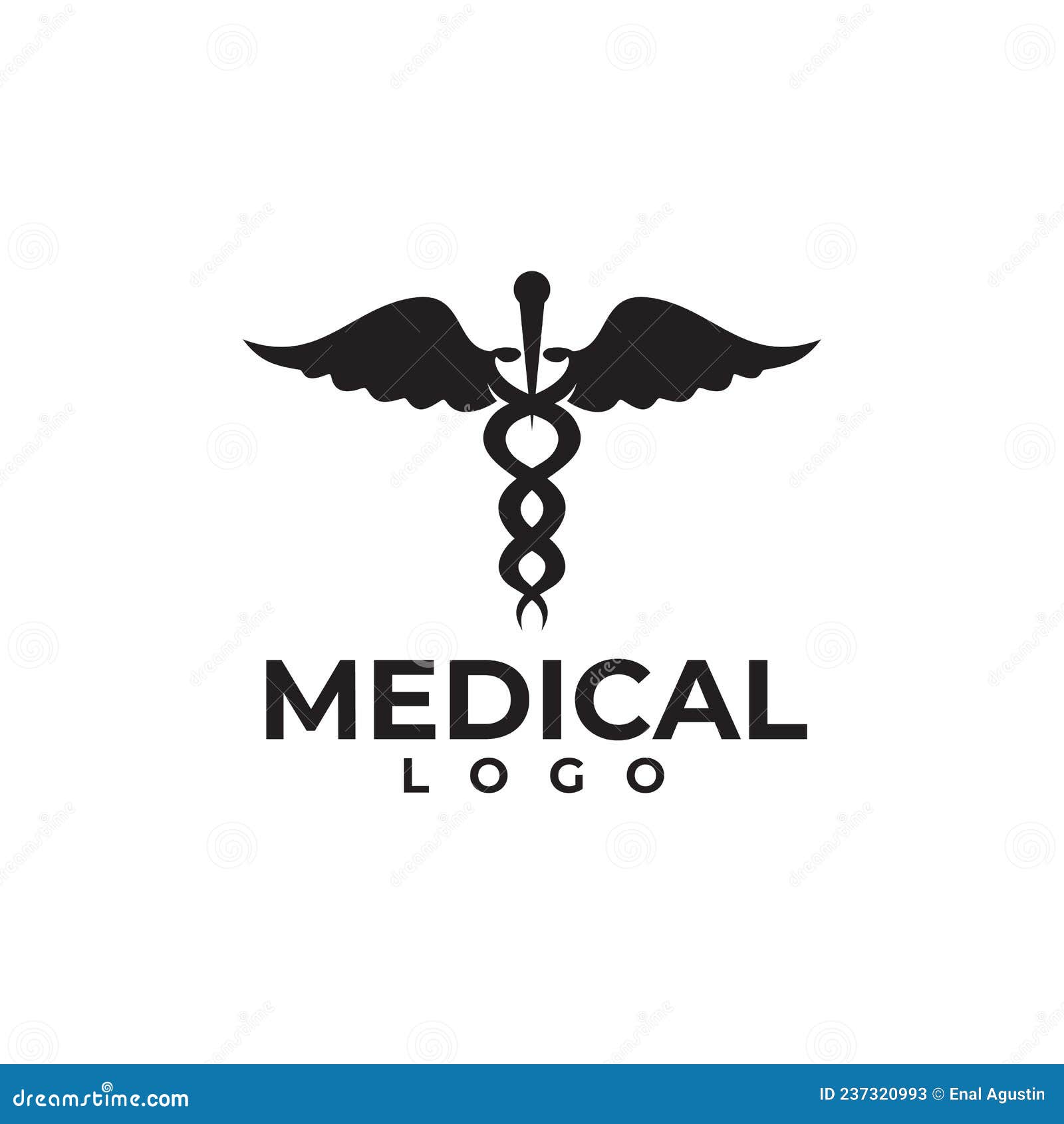 Medical Caduceus Symbol Logo Design Stock Vector - Illustration of ...