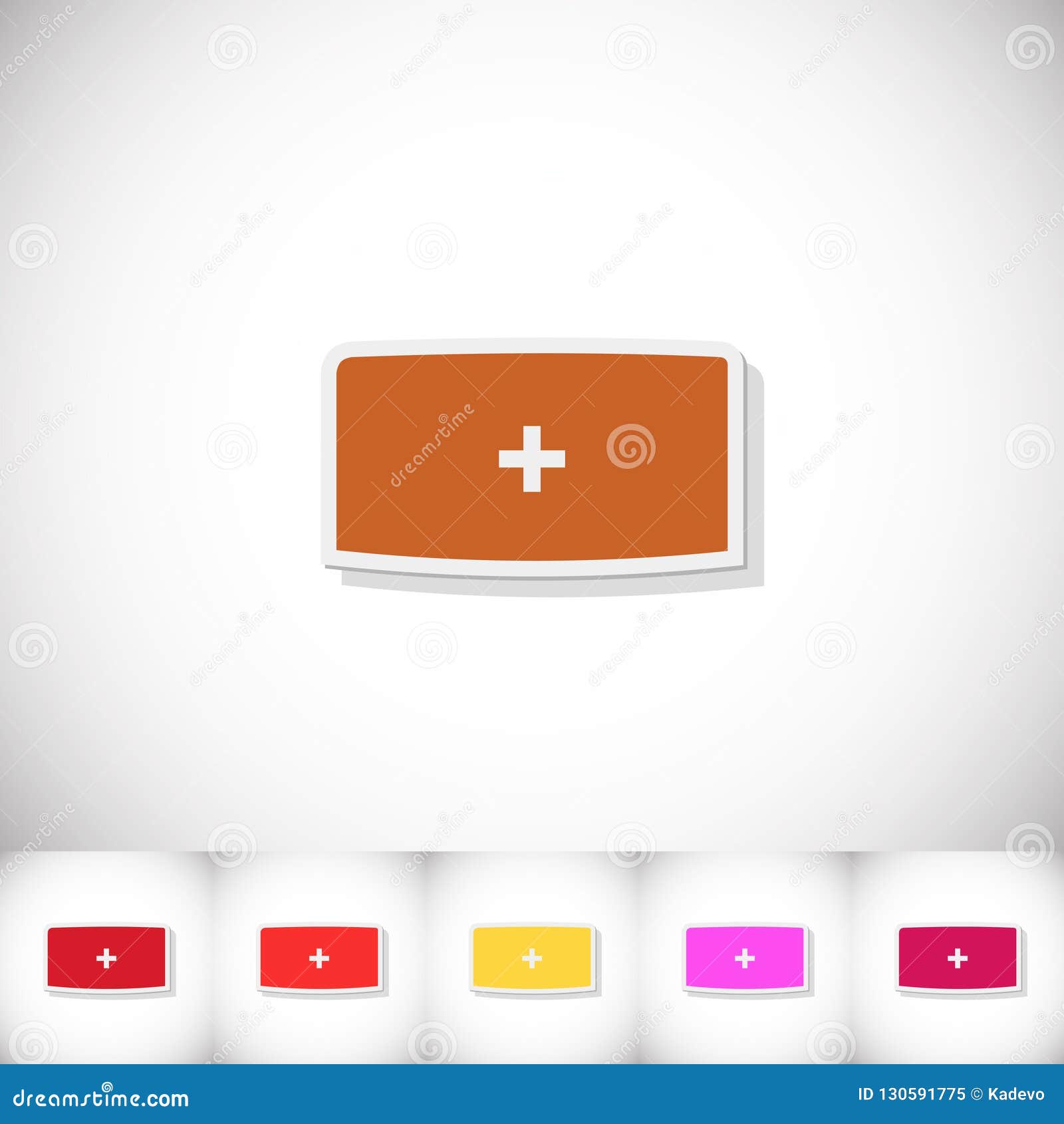 Medical Cap. Flat Sticker with Shadow on White Background Stock Vector ...