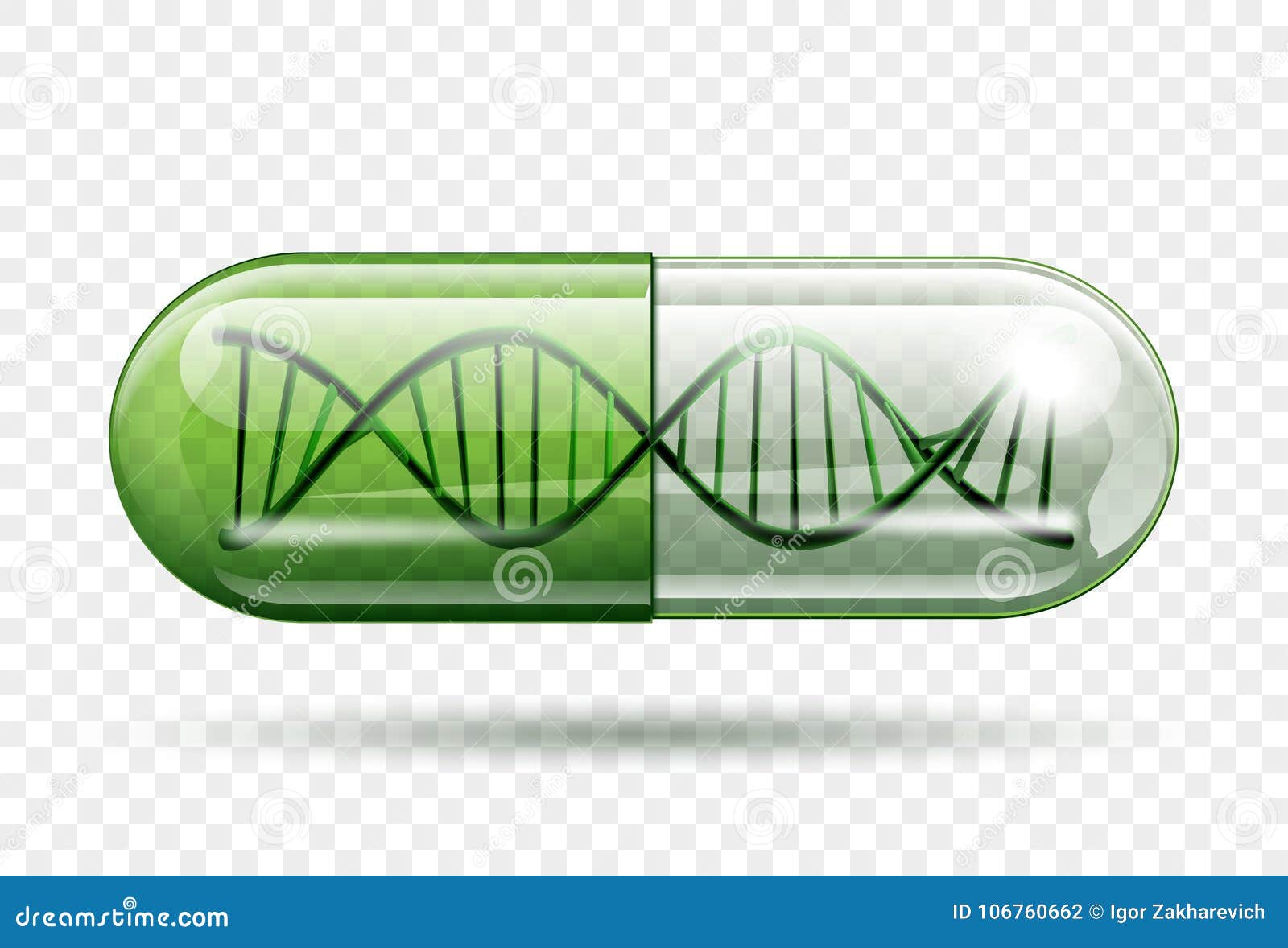 Medical Capsule with a DNA Molecule Stock Illustration - Illustration ...