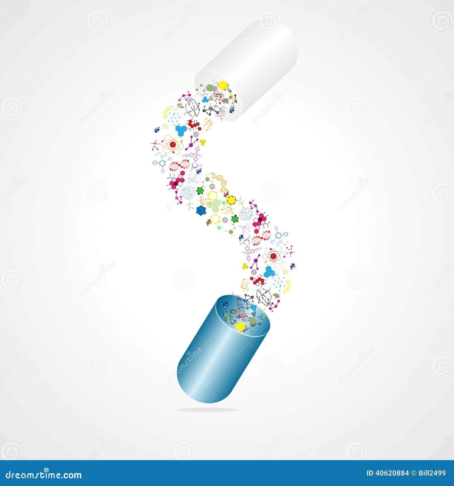 Medical Capsule and Molecule Structure Stock Illustration ...