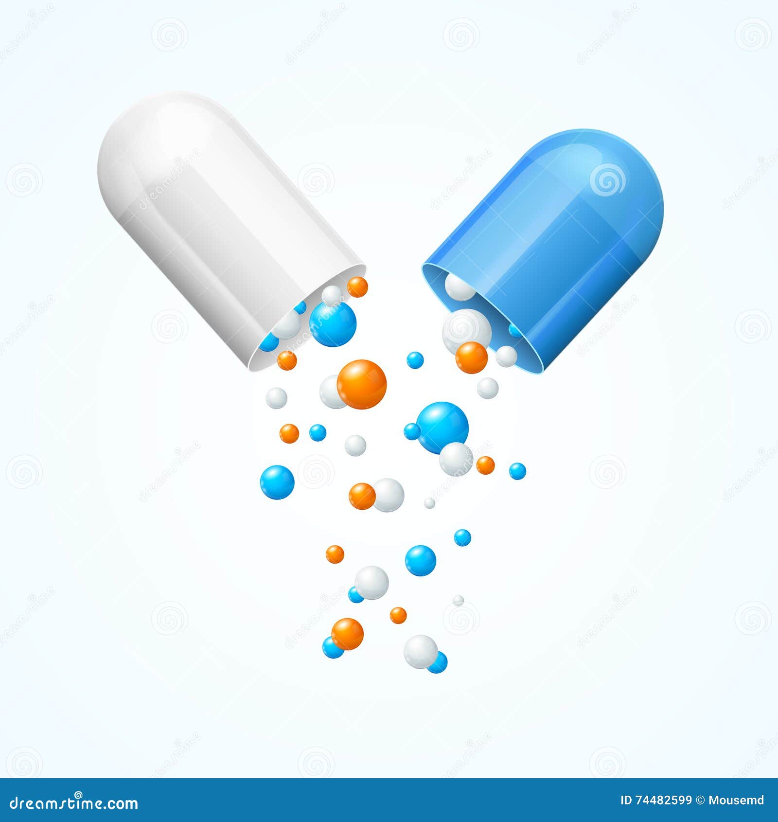 Medical Capsule Open. Vector Stock Vector - Illustration of pill ...