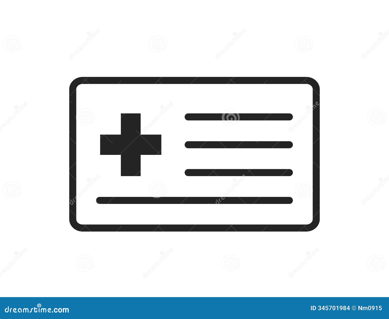 Medical Card Line Icon. Patient Document Symbol Stock Vector ...