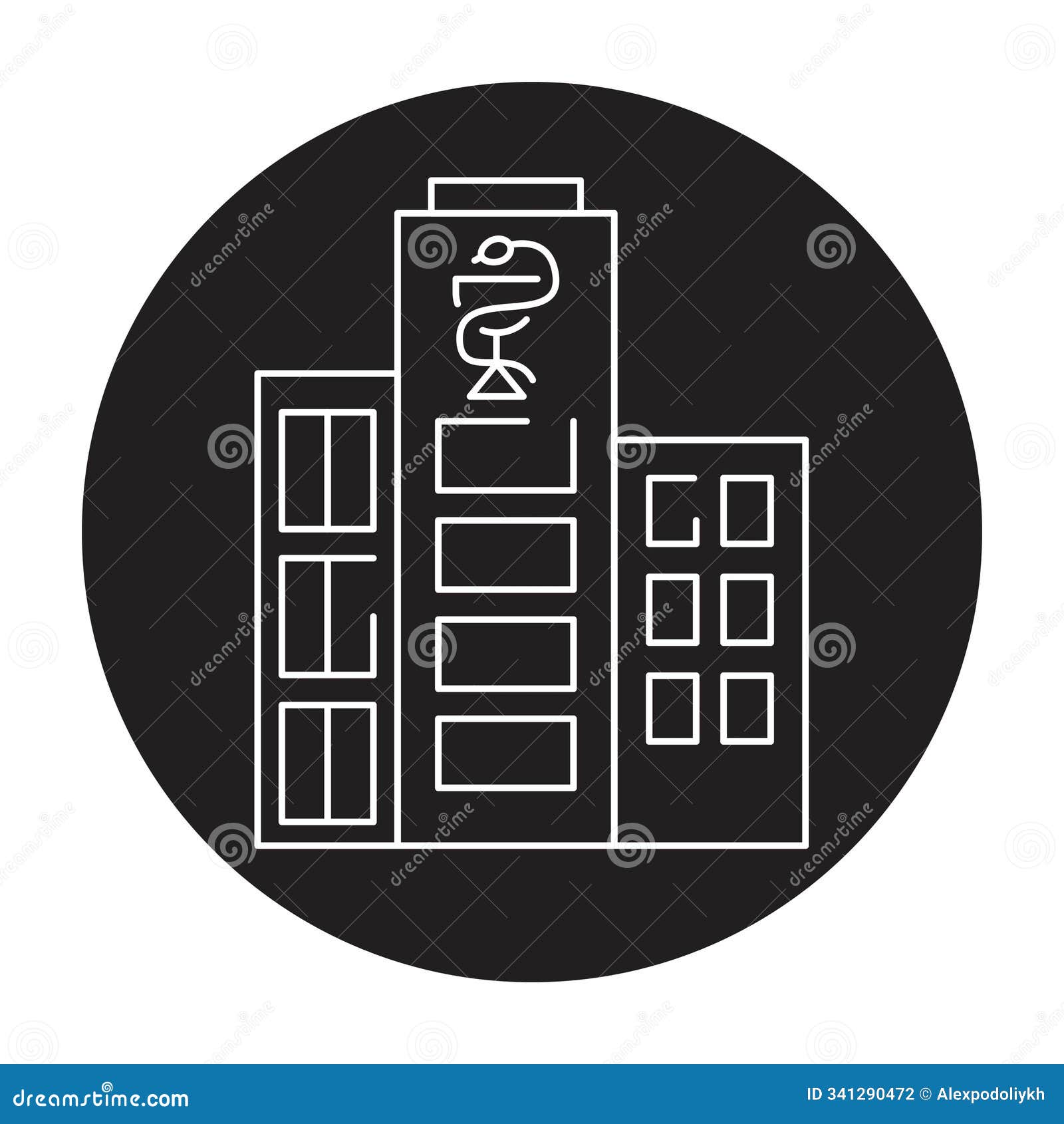 Medical Center Black Line Icon Stock Vector - Illustration of care ...