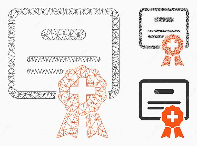 Medical Certification Vector Mesh Carcass Model and Triangle Mosaic ...