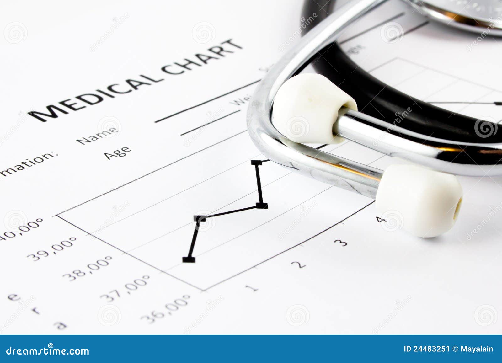 Medical Chart with Stethoscope Stock Image - Image of equipment, care ...