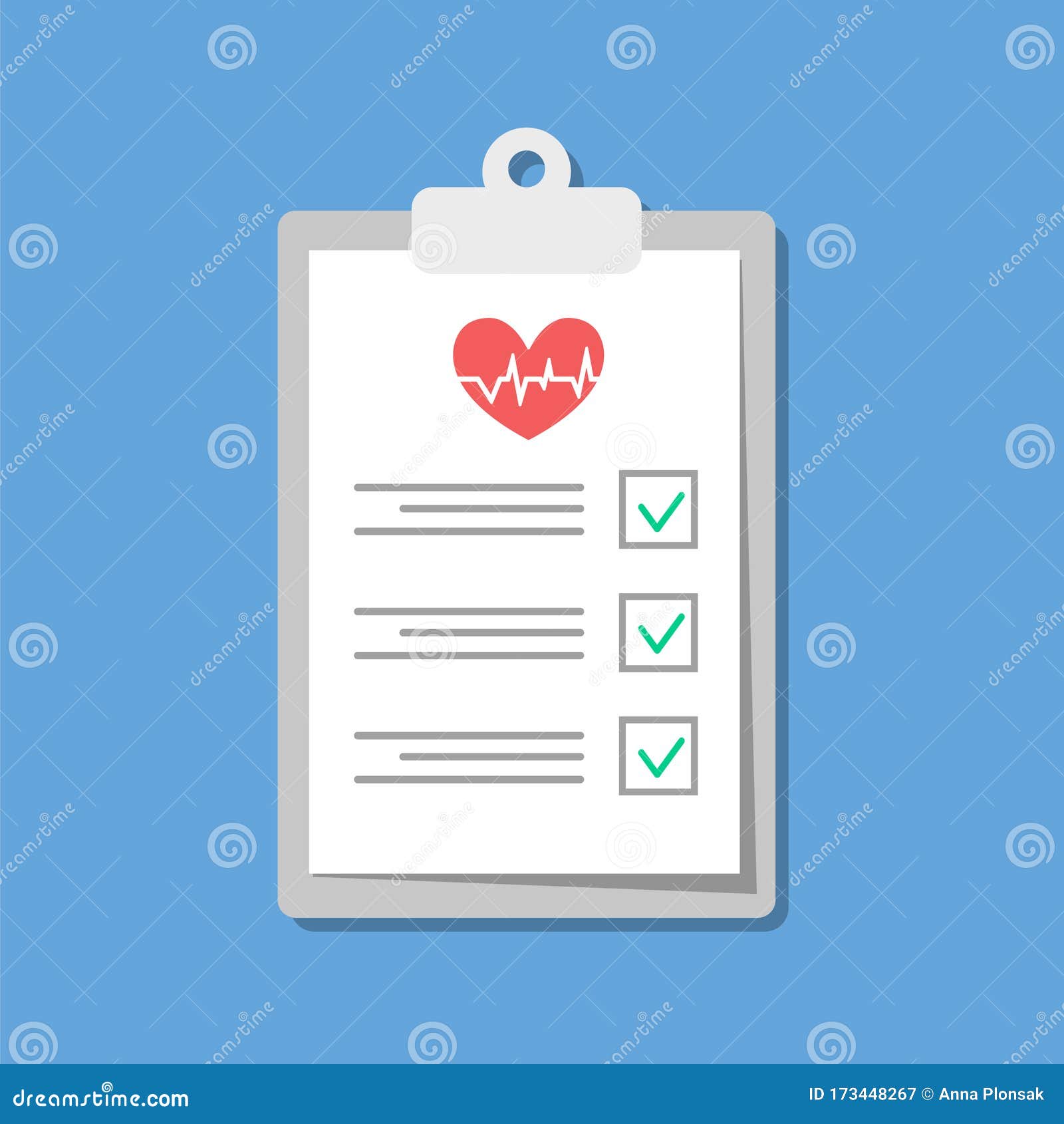 Medical Checklist Vector, Flat Health Or Medical Notepad Or Notebook ...