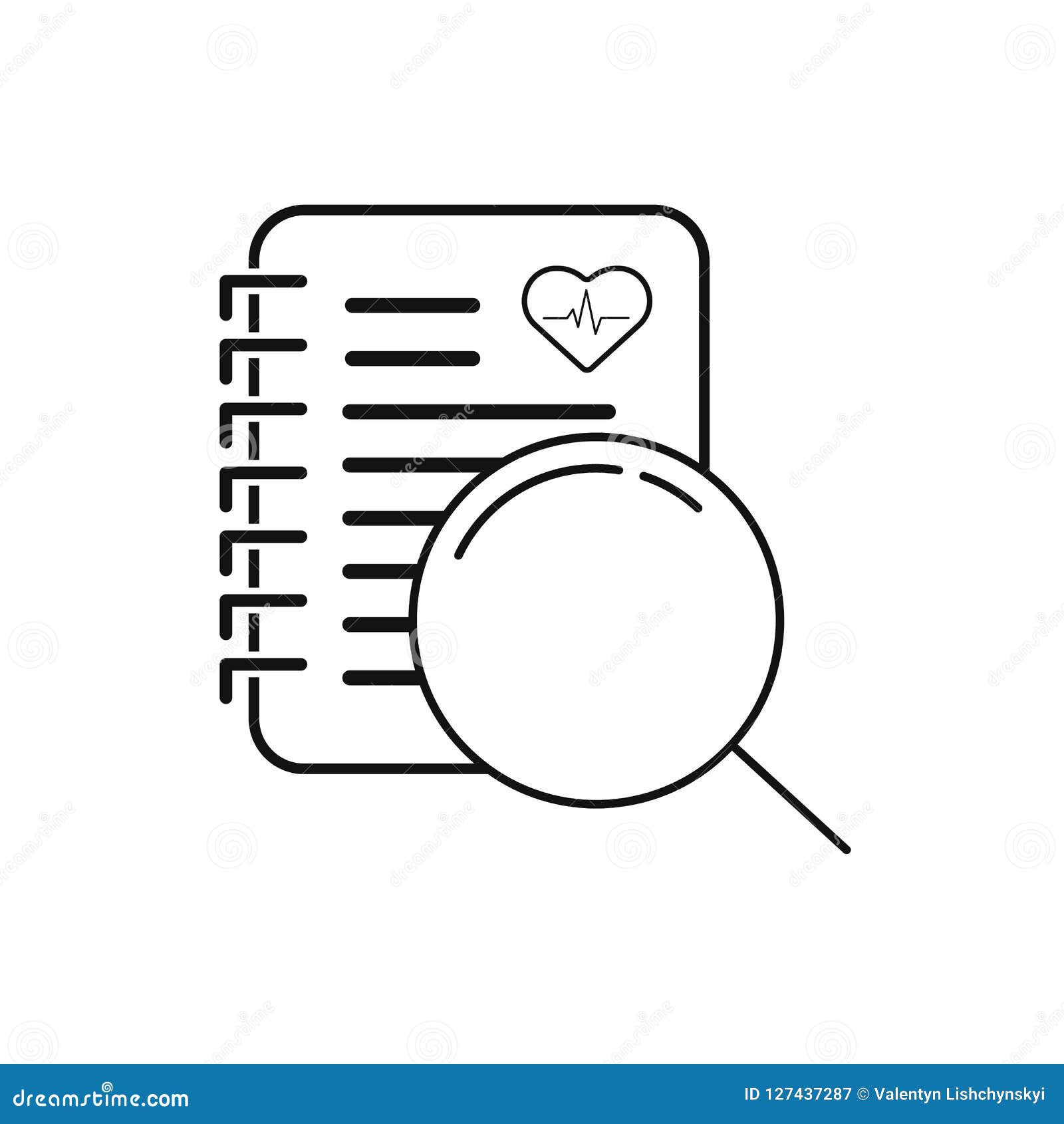 Medical Checklist Search Icon. Vector Flat Style Symbol Stock ...