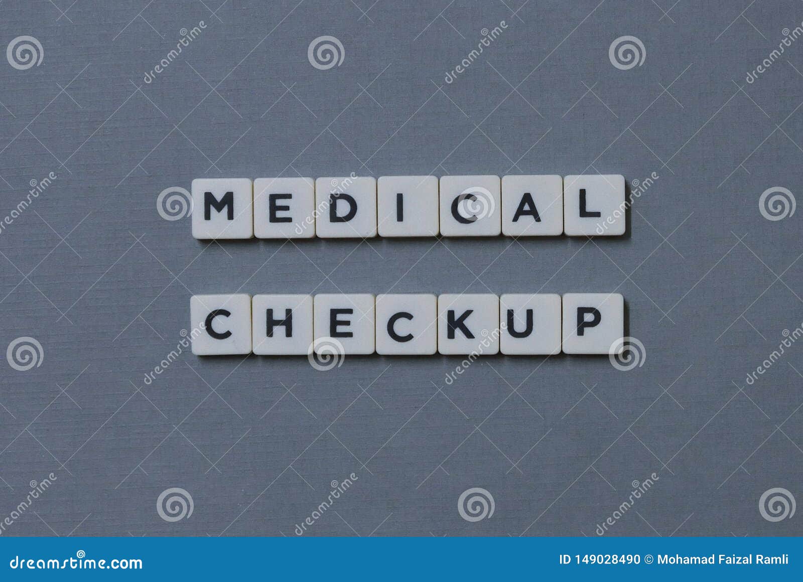Medical Checkup Word Made of Square Letter Word on Grey Background ...