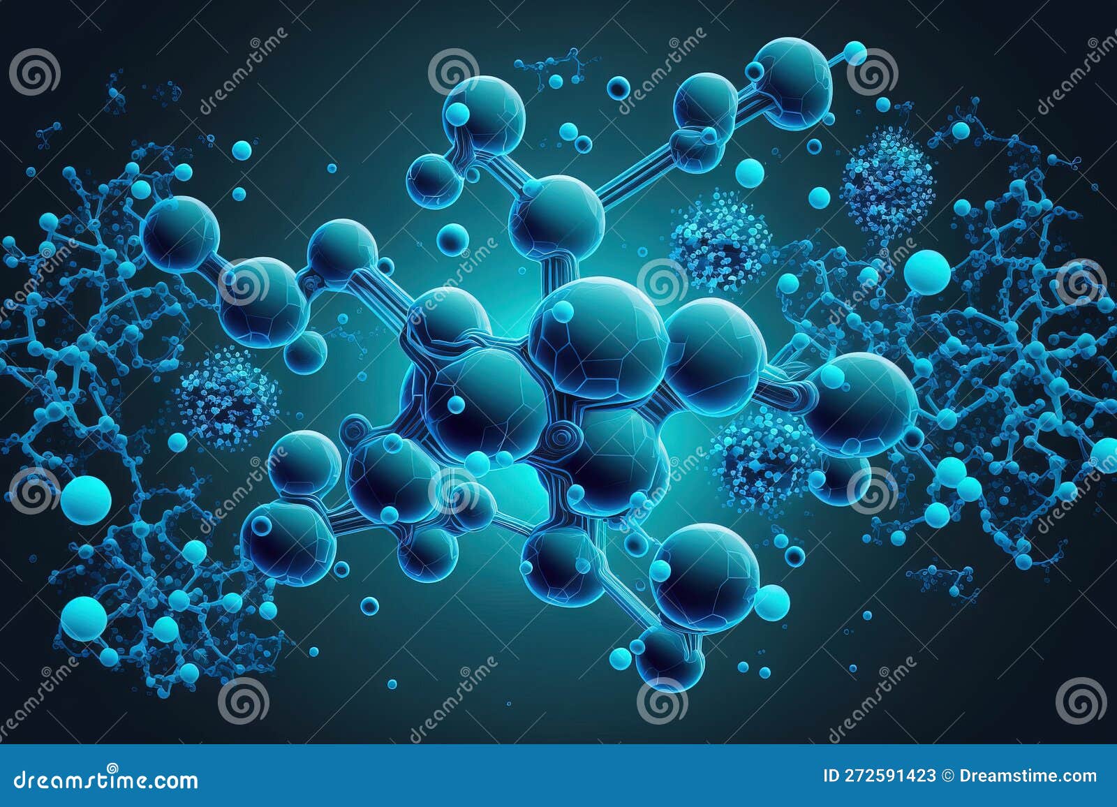 Medical and Chemistry Abstract Background in Blue Stock Illustration ...