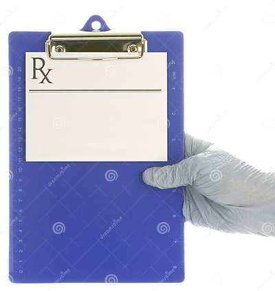 Medical Clipboard with Gloved Hand Stock Photo - Image of analyze ...