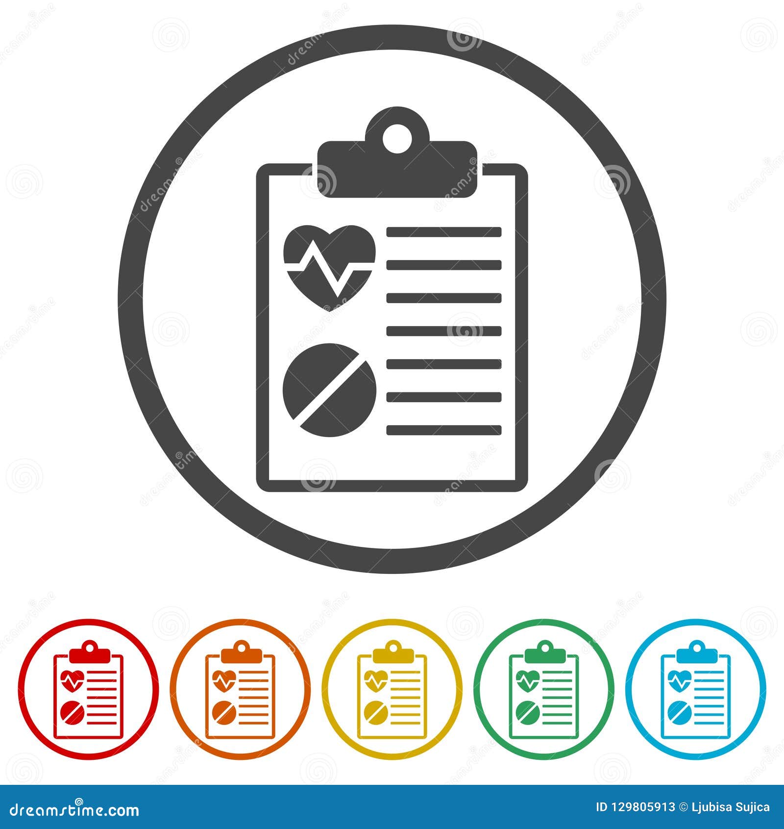 Medical clipboard icon stock vector. Illustration of hospital - 129805913