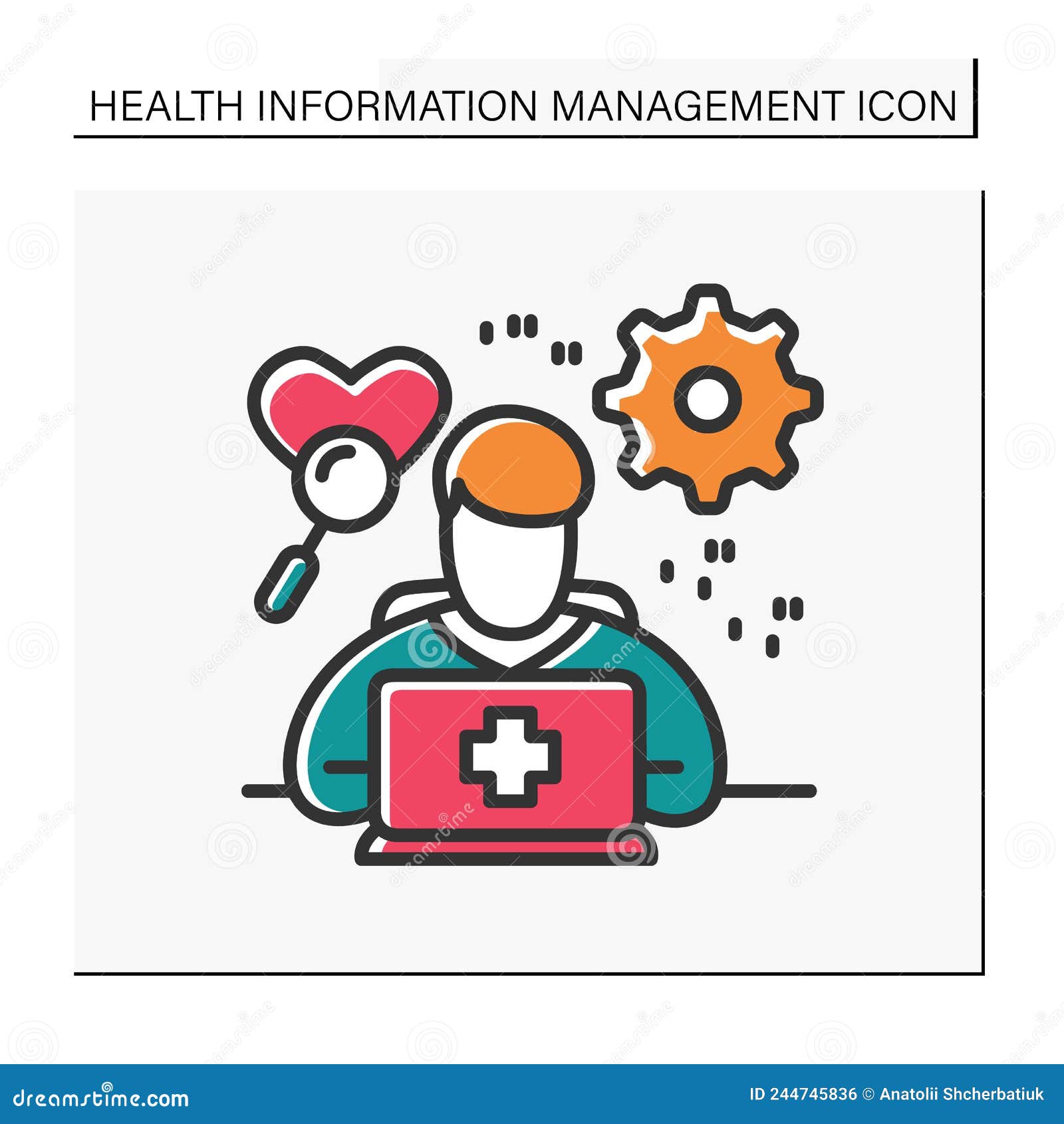 Medical coder color icon stock vector. Illustration of analytics ...