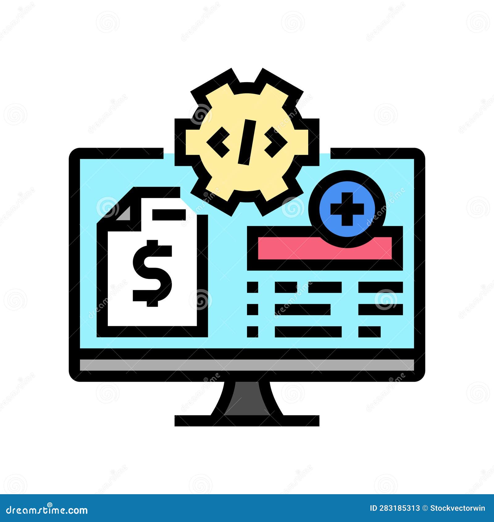 Medical Coding Billing Color Icon Vector Illustration Stock Vector ...
