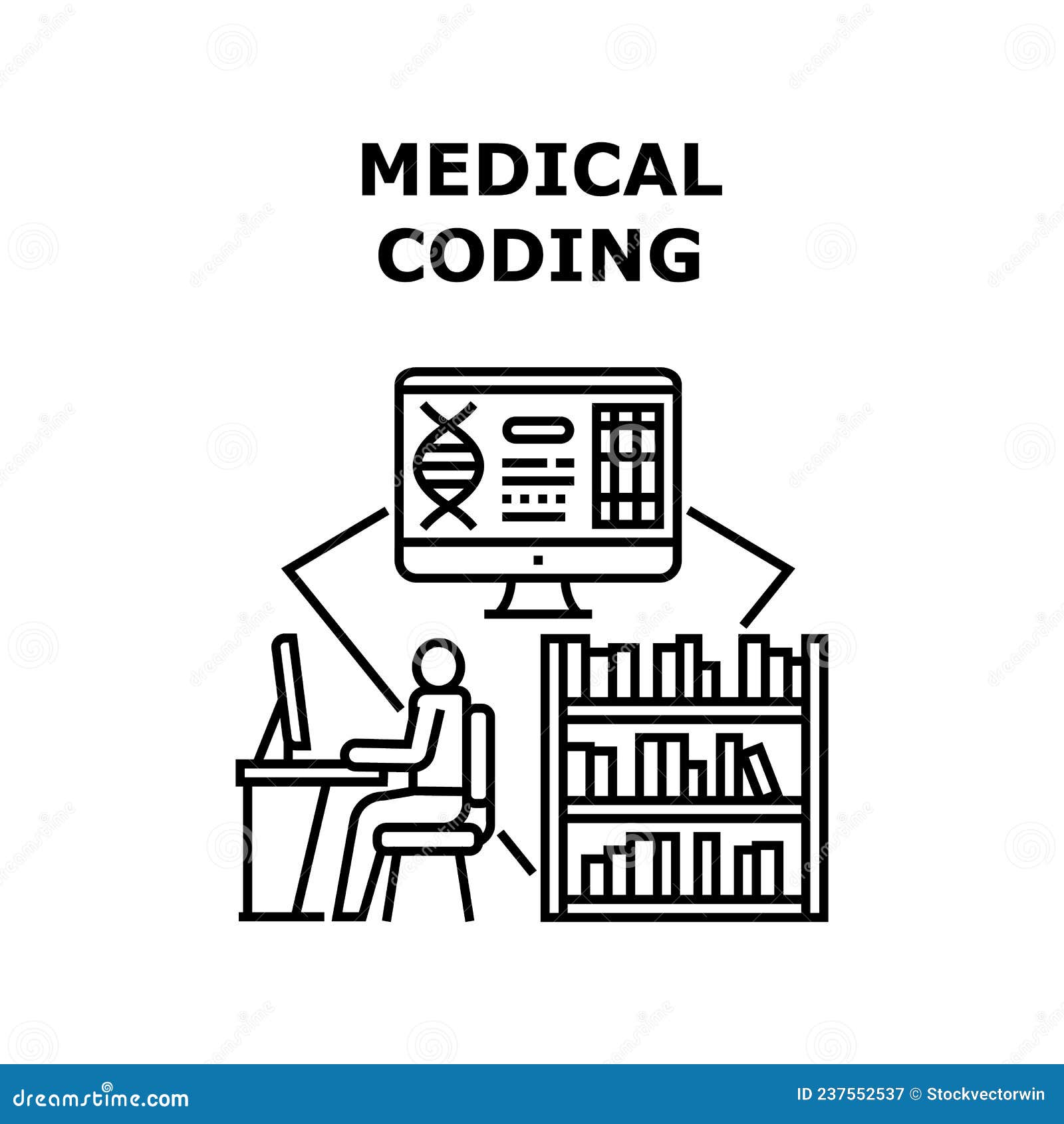 Medical Coding Icon Vector Illustration Stock Vector - Illustration of ...