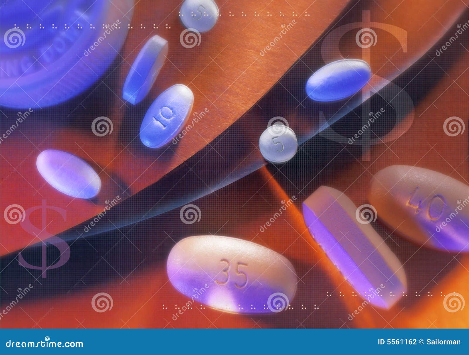 Medical Collage with Pills and $ Signs Stock Photo - Image of expenses ...