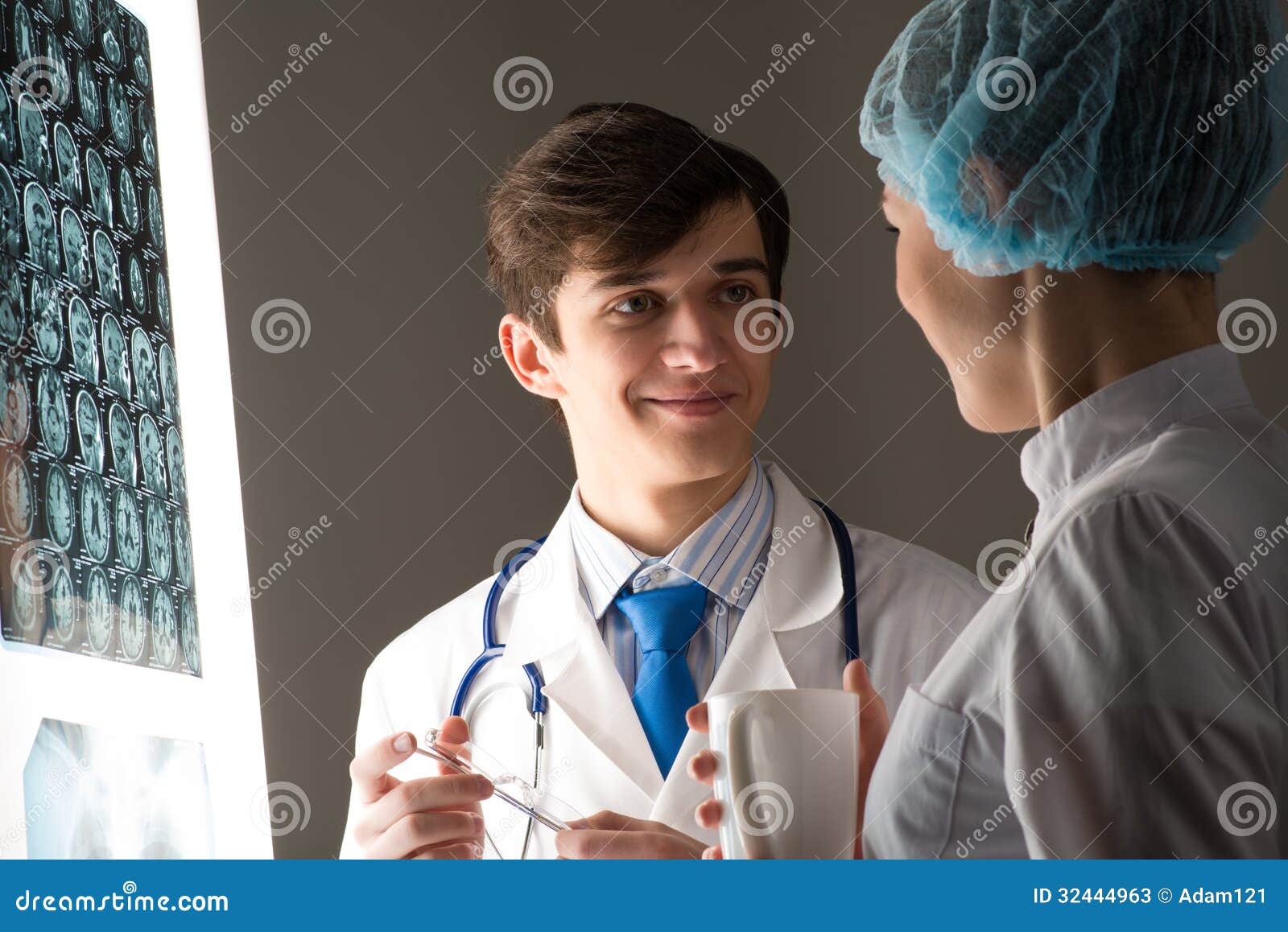 Medical Colleagues Confer Near the X-ray Image Stock Image - Image of ...