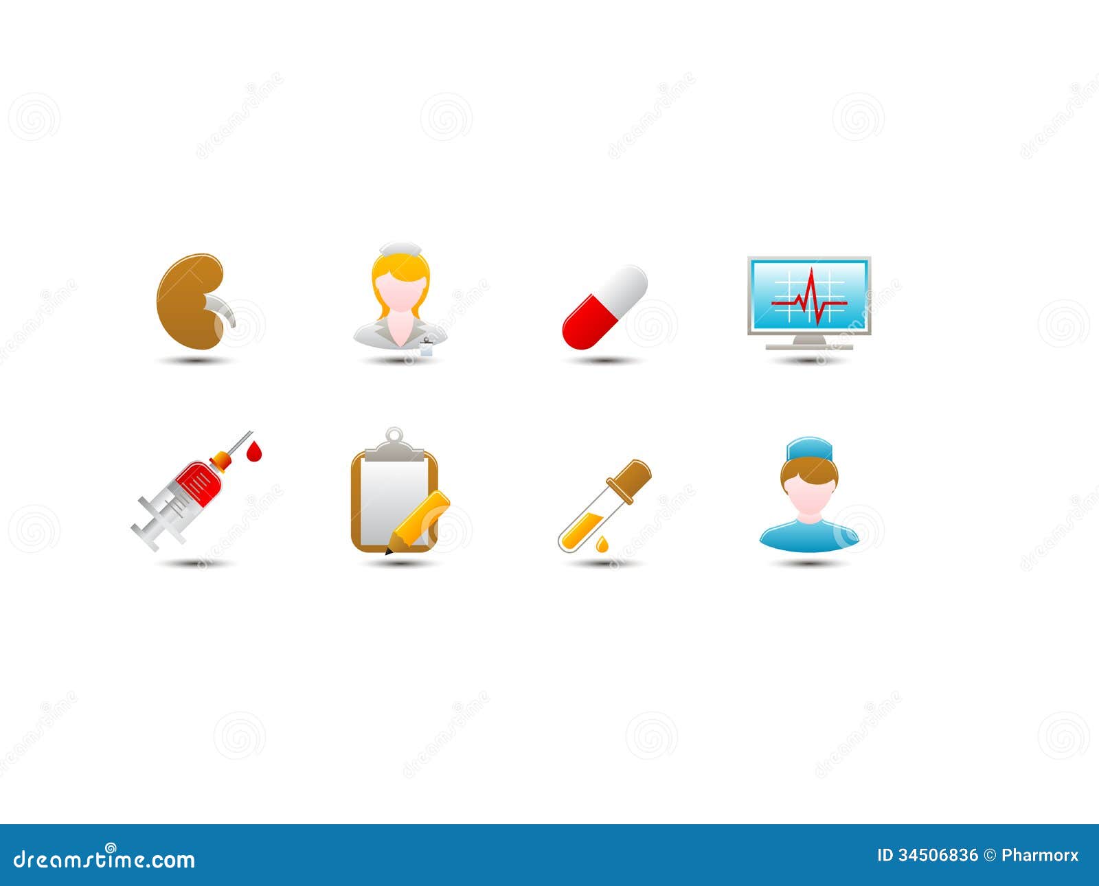 Medical color icons stock illustration. Illustration of data - 34506836
