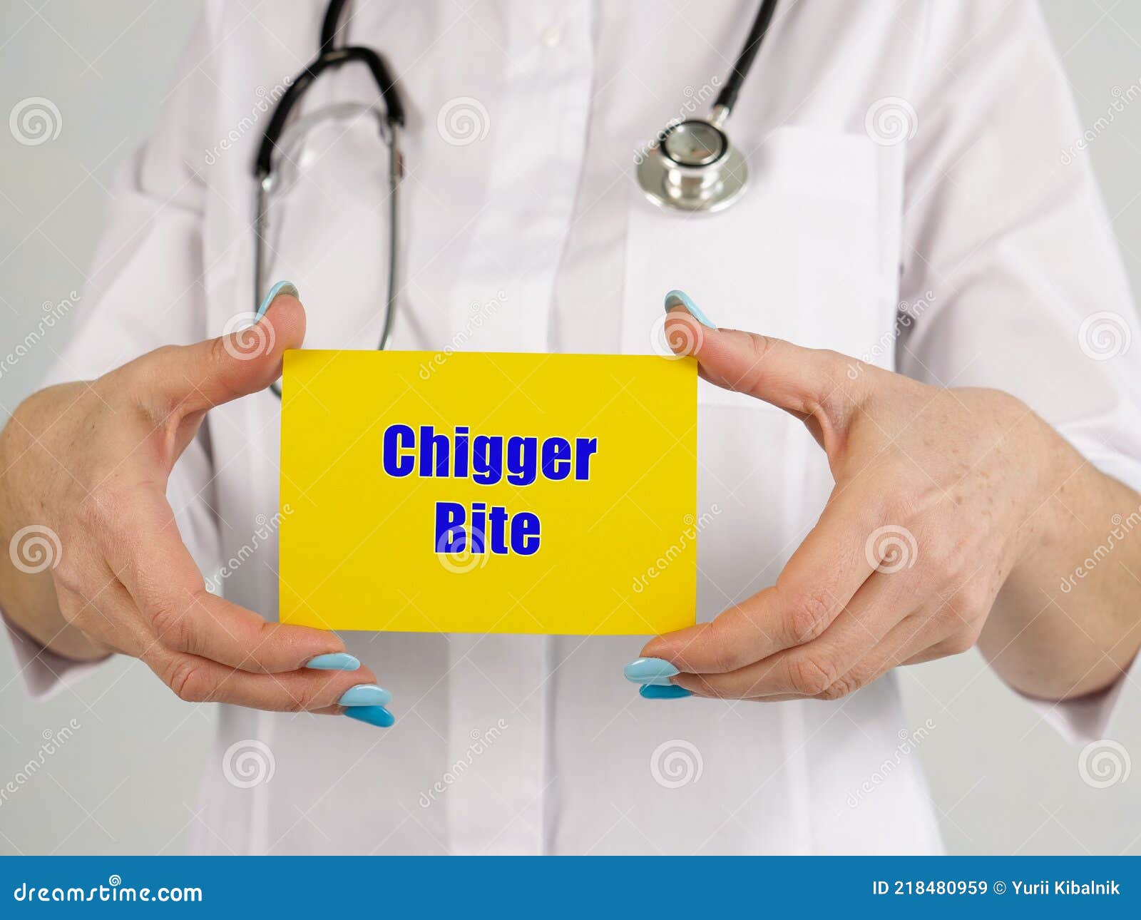 Medical Concept about Chigger Bite with Sign on the Piece of Paper ...