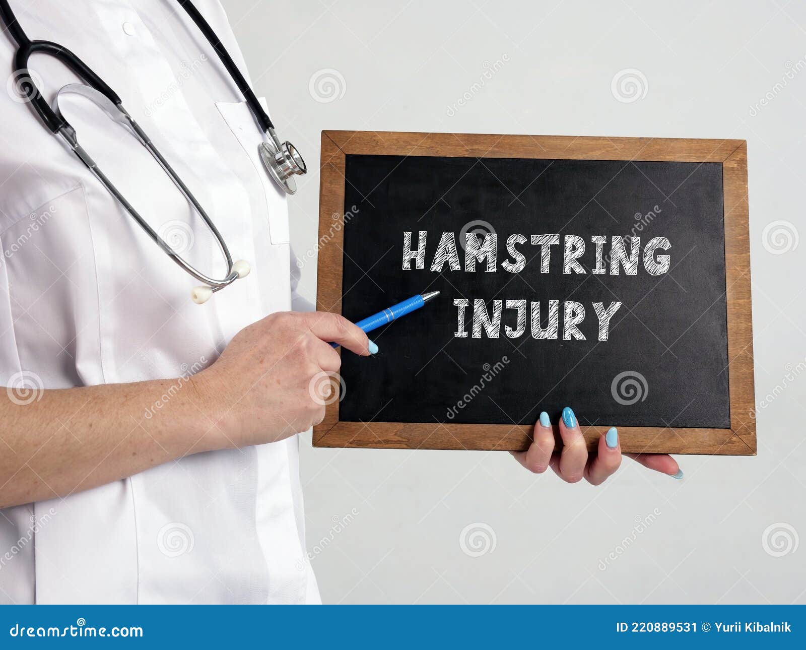 Medical Concept about HAMSTRING INJURY with Inscription on the ...