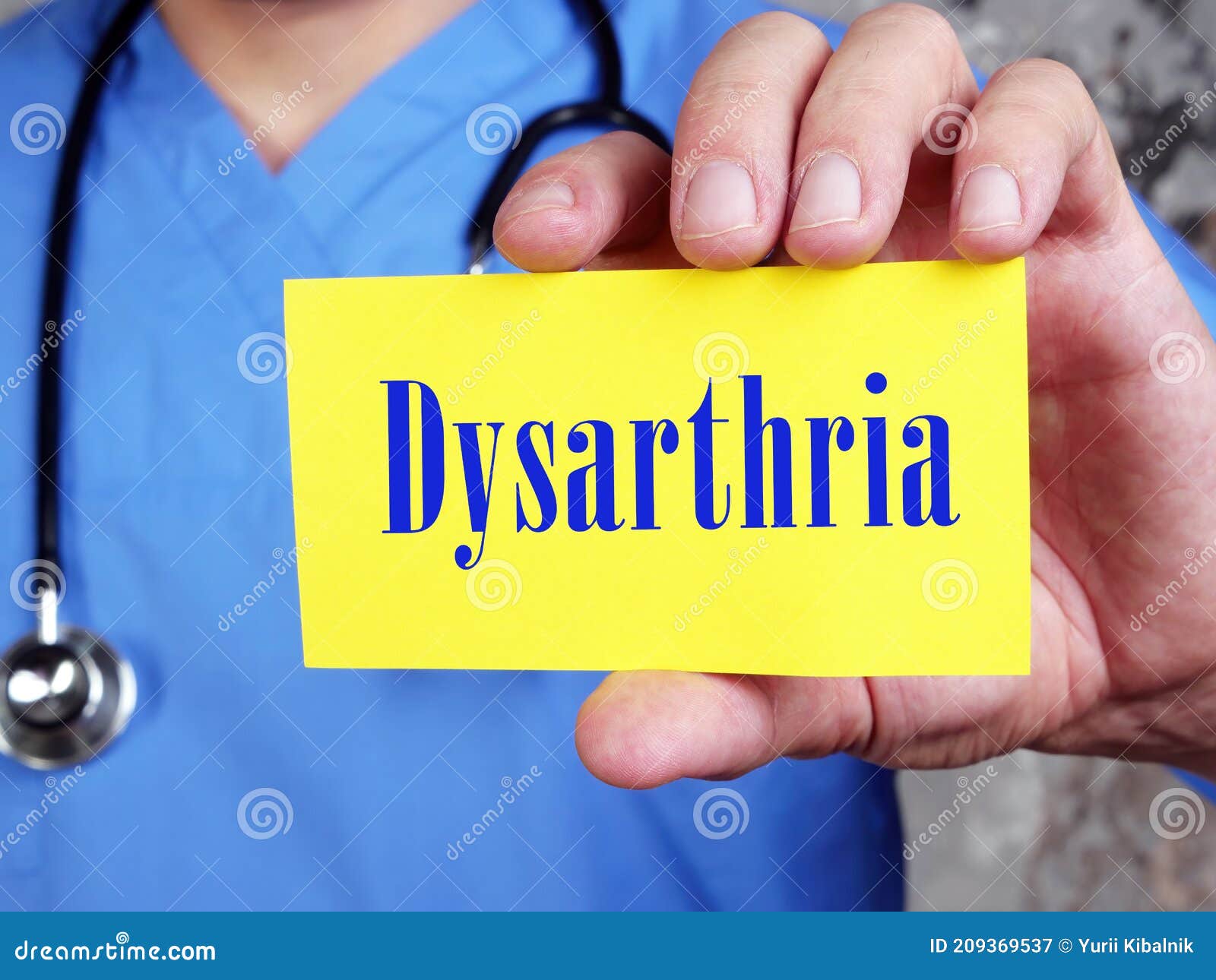 Medical Concept Meaning Difficulty Speaking Dysarthria with Phrase on ...