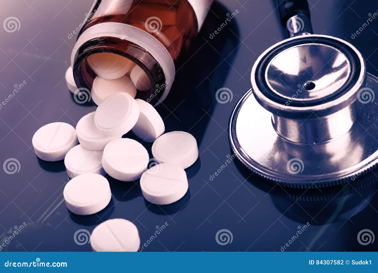 Medical Concept with Scattered Pills on the CT Scan Stock Photo - Image ...