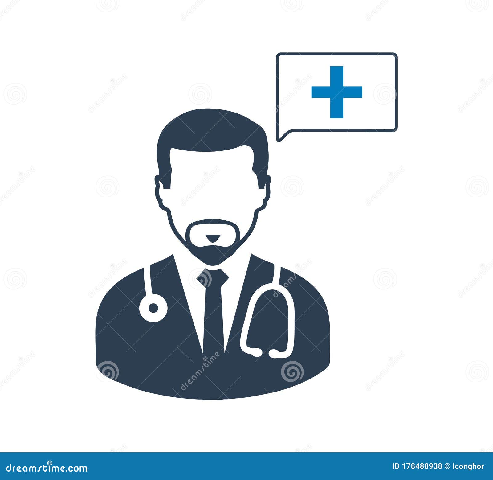 Medical consultant icon. stock vector. Illustration of male - 178488938