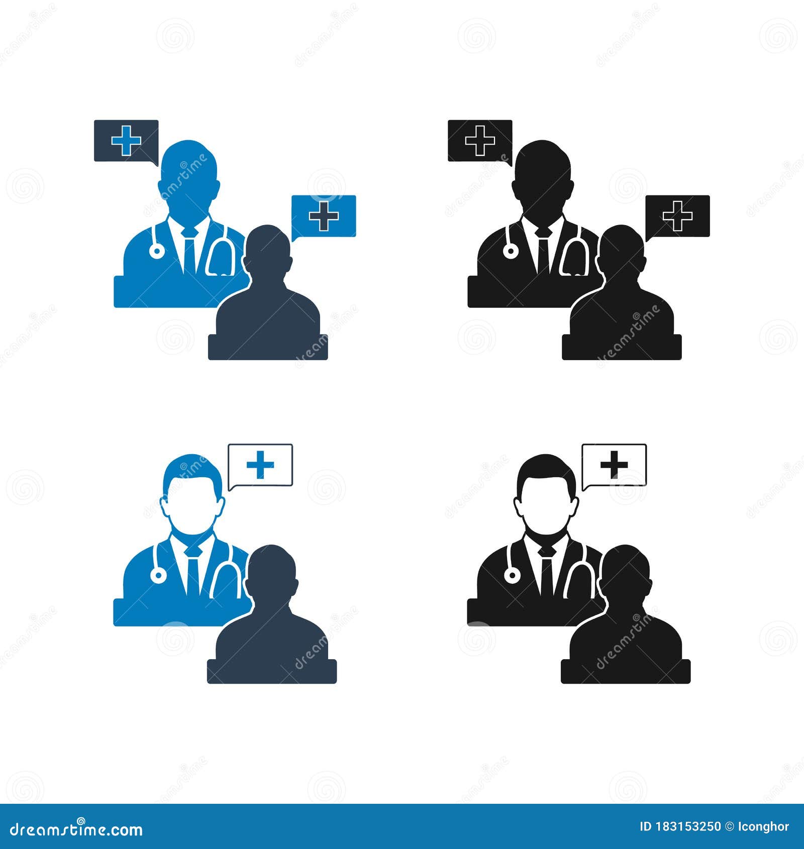 Medical Consultant Icon Set. Stock Vector - Illustration of care ...