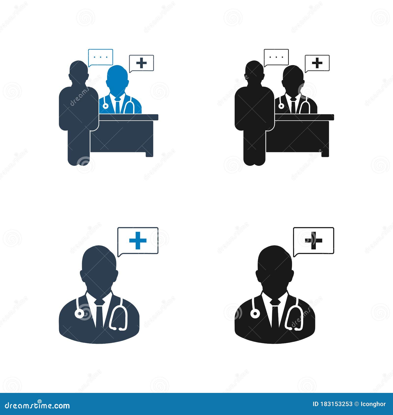 Medical Consultant Icon Set. Stock Vector - Illustration of icon ...