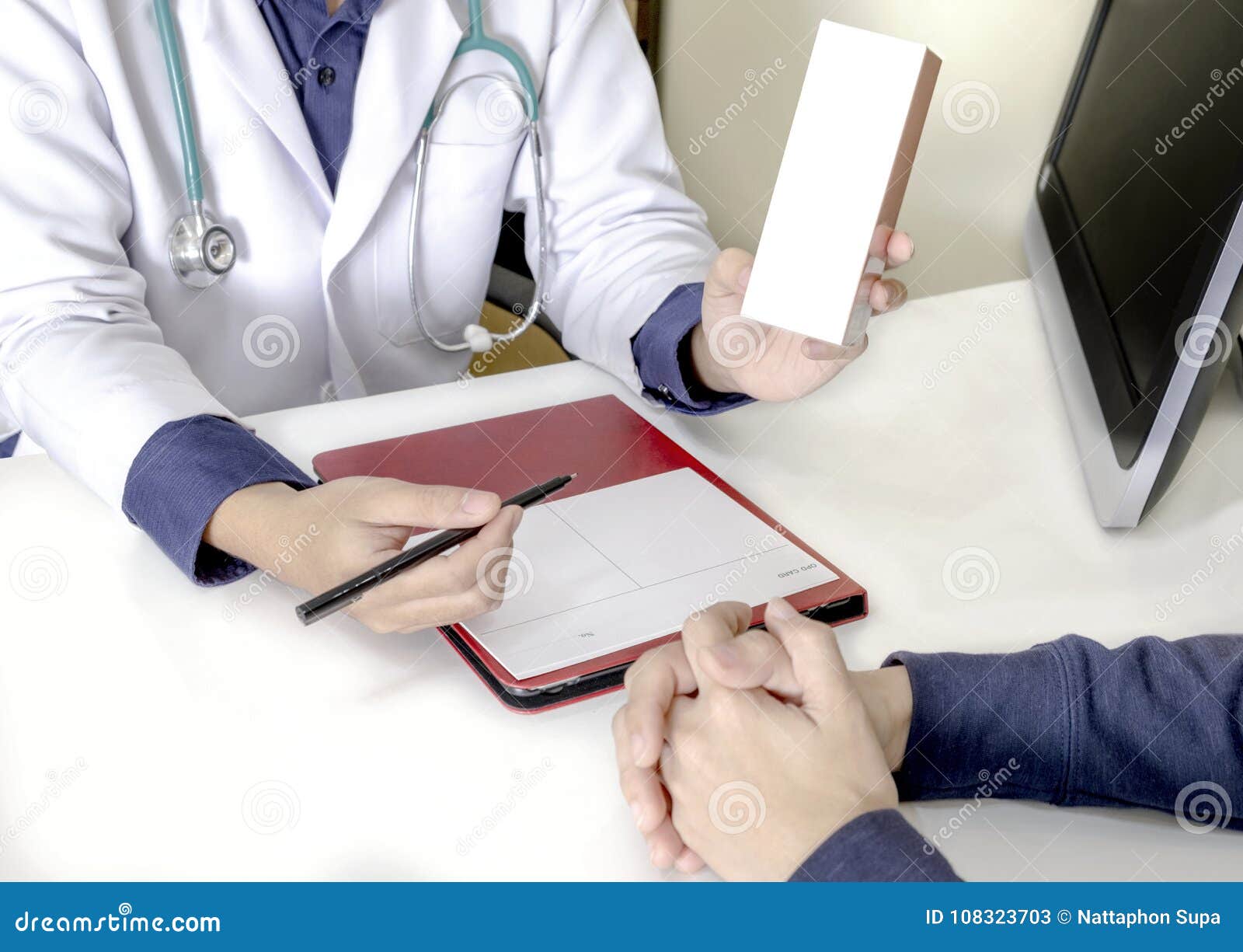 Medical Consultation by Docter with Note. Stock Image - Image of ...