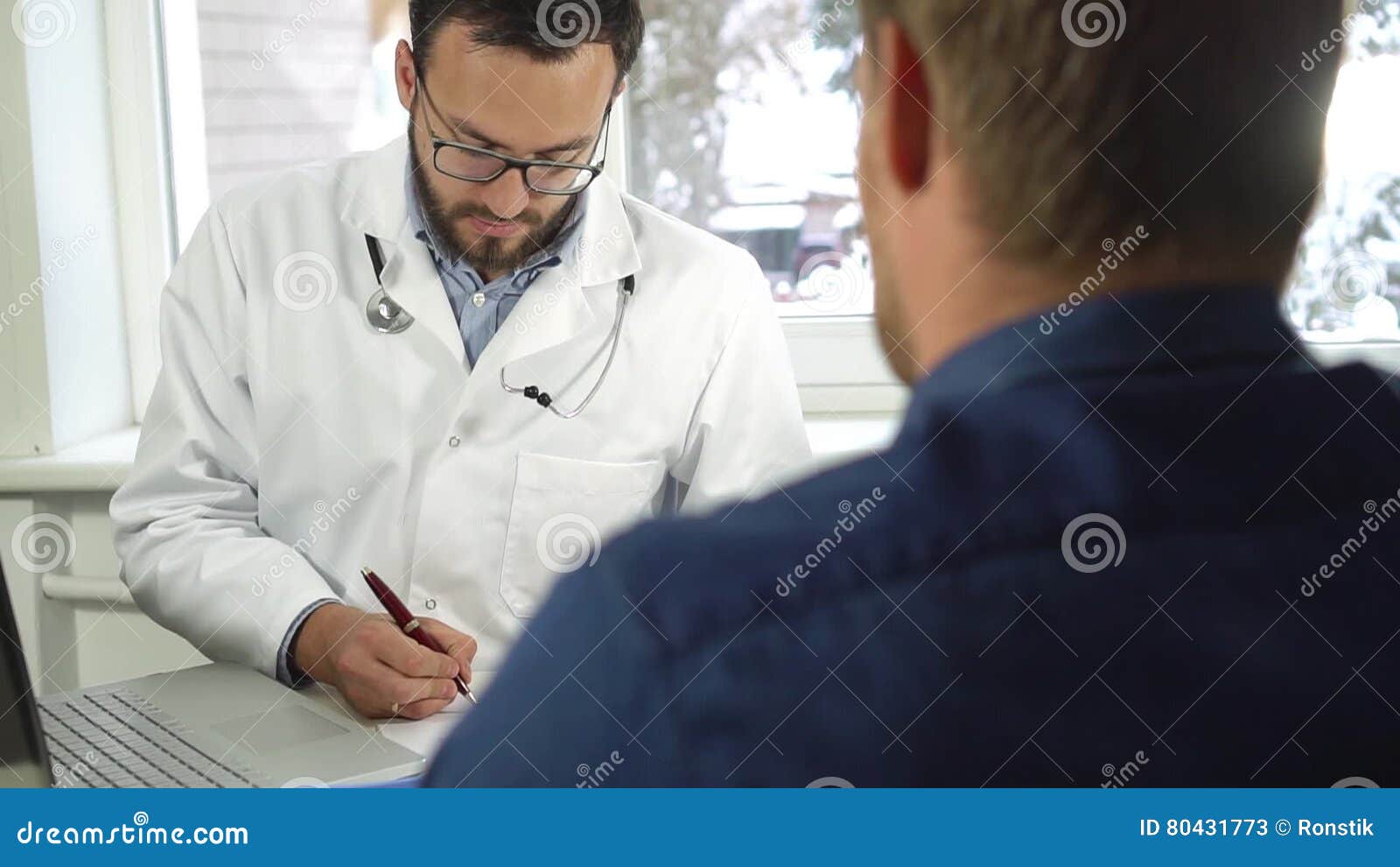 Medical Consultation - Doctor and Patient Sitting by the Table Stock ...