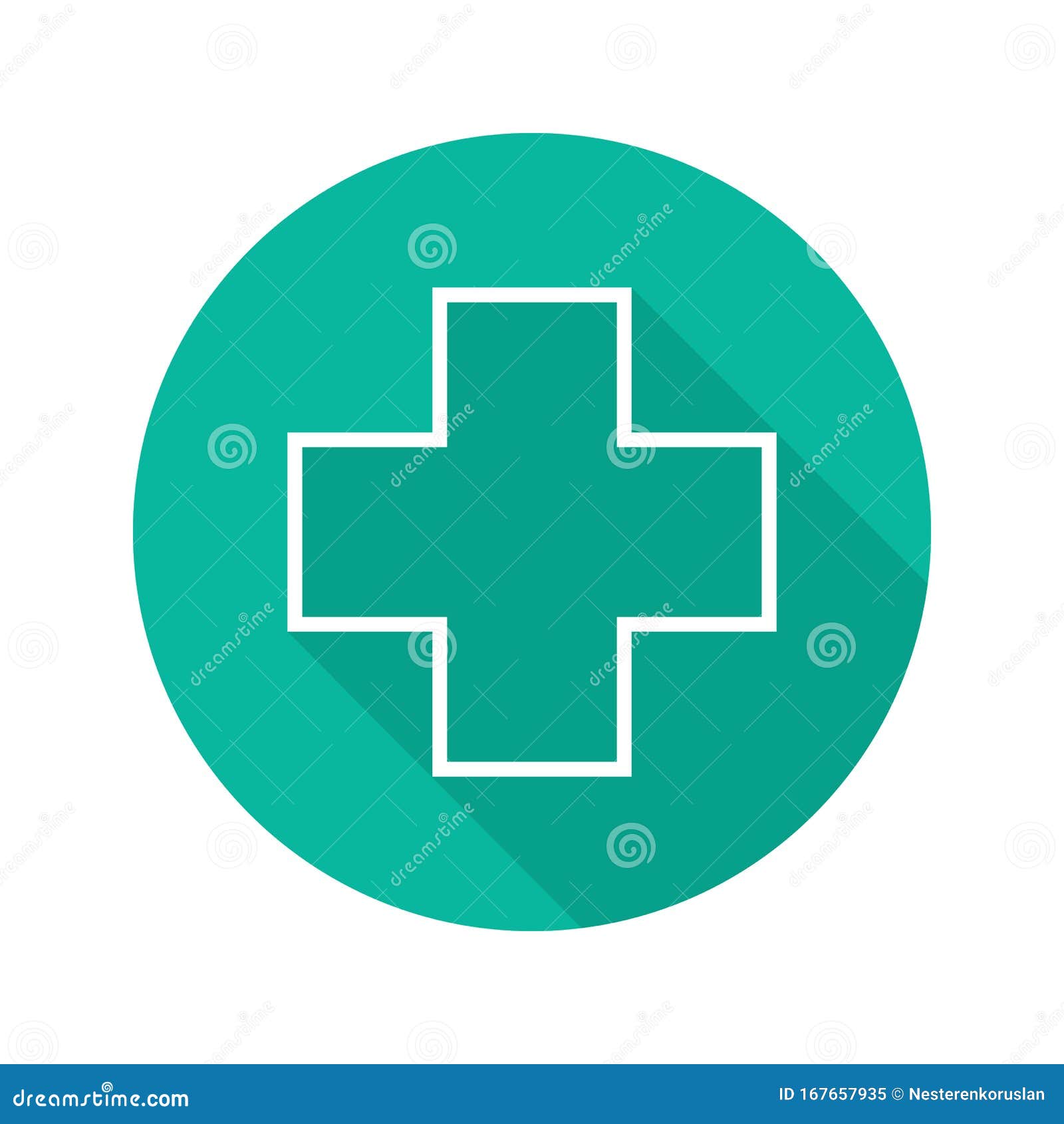 Medical Cross Flat Linear Long Shadow Icon Stock Illustration ...