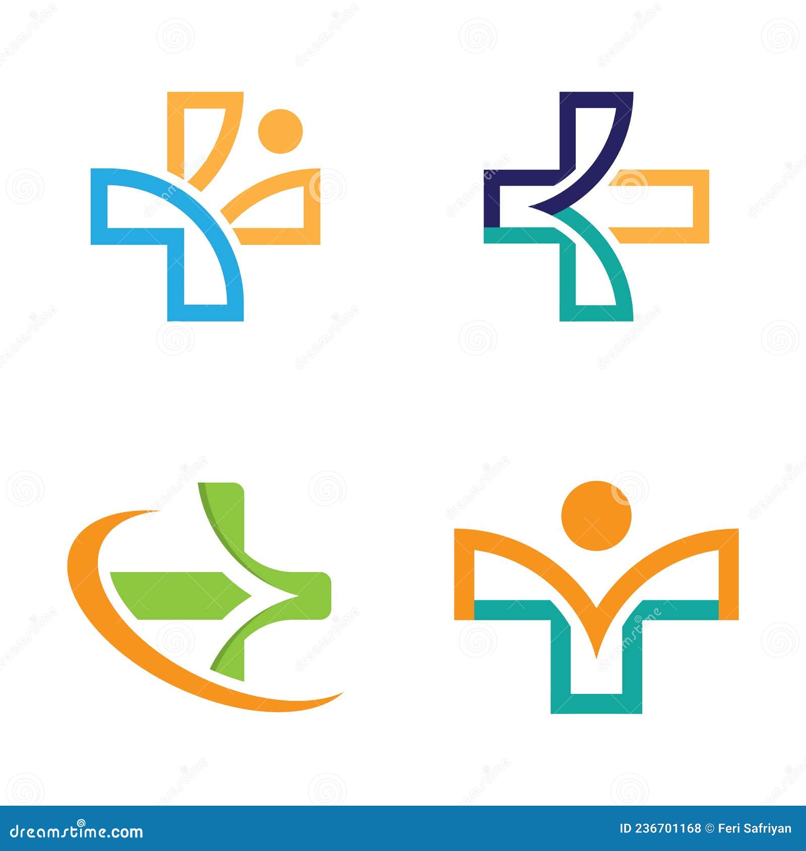 Medical Cross Logo Icon Set Stock Vector - Illustration of design ...