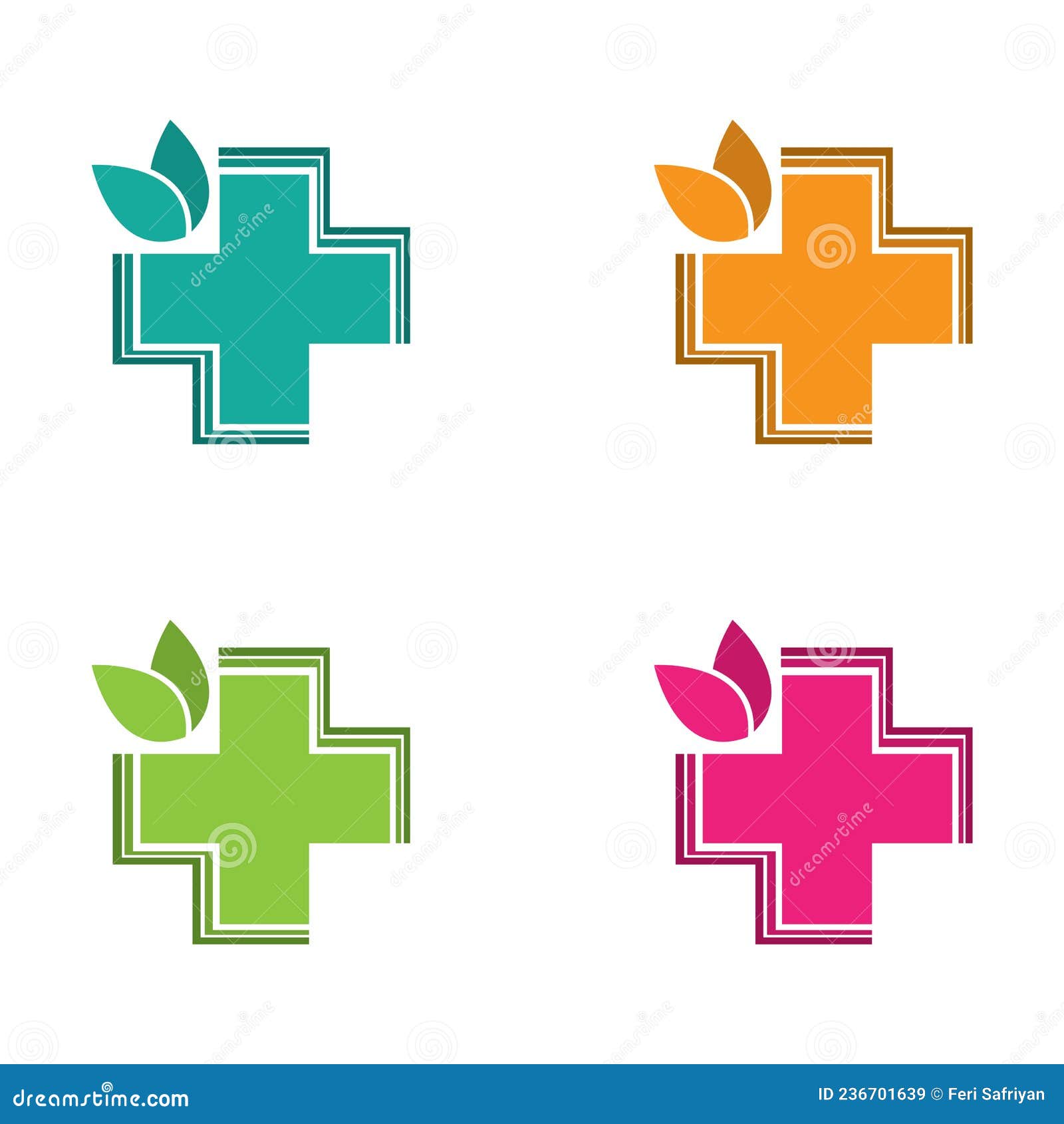 Medical Cross Logo Icon Set Stock Vector - Illustration of corporate ...