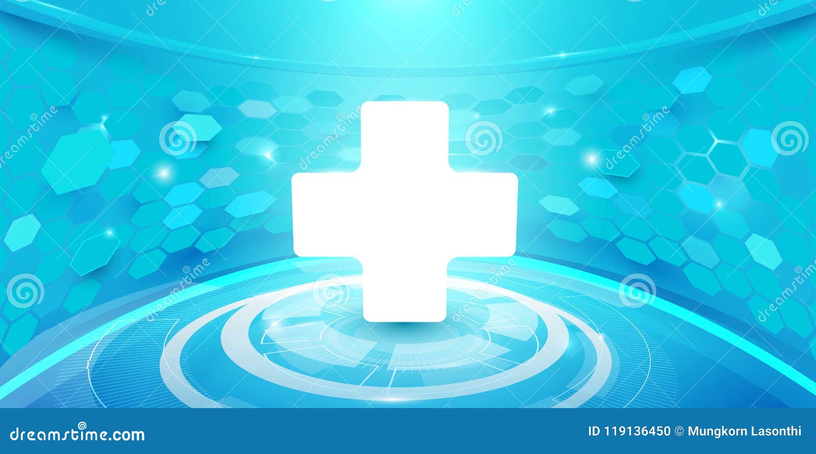Medical Cross and Technology Digital Hi Tech Concept Background. Stock ...