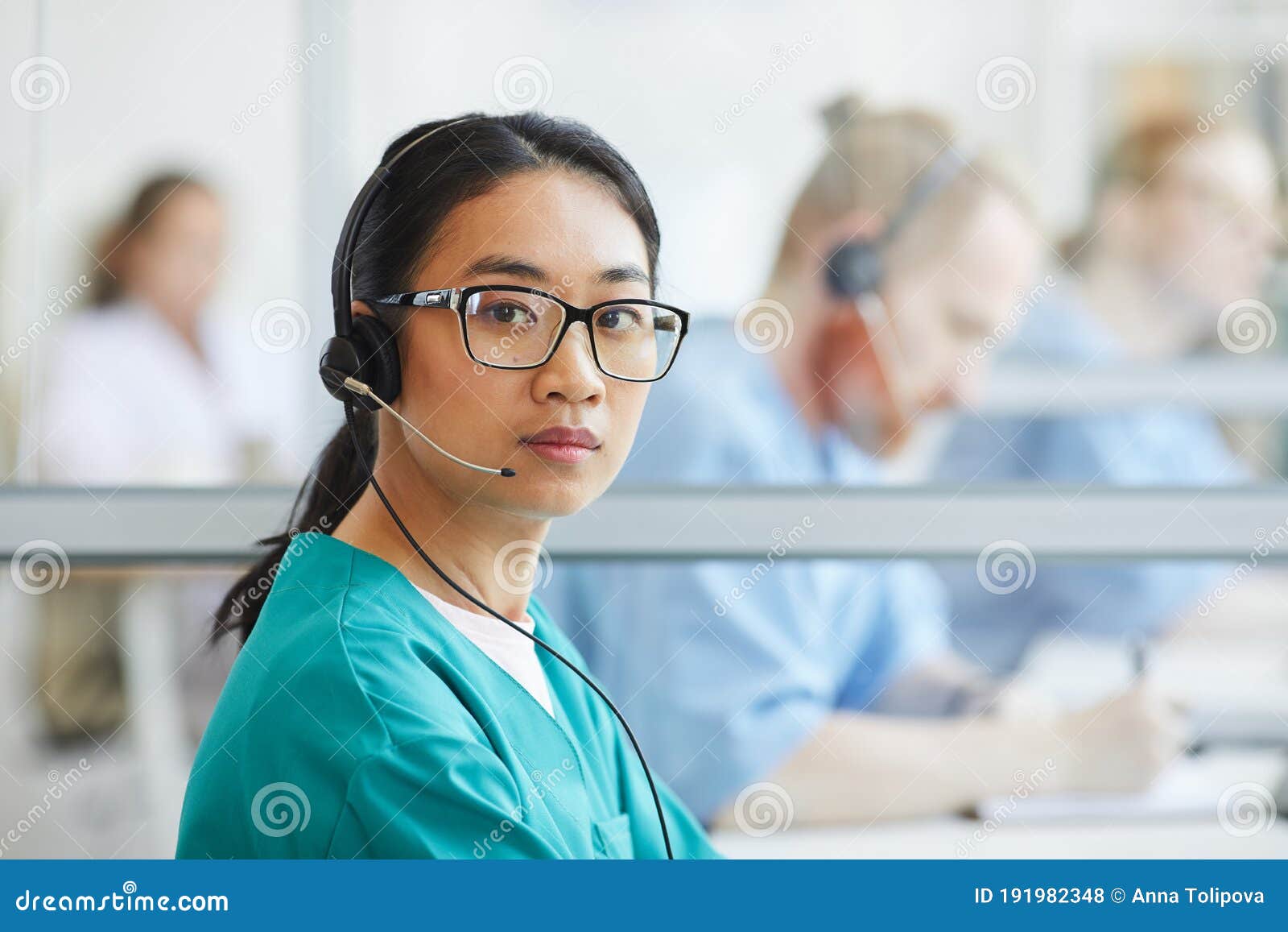 Medical Customer Service Rep Stock Photo - Image of indoors, working ...
