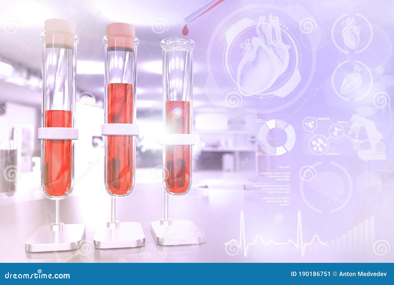 Test Tubes in Pharmaceutical Office - Blood Dna Test for Creatinine or ...