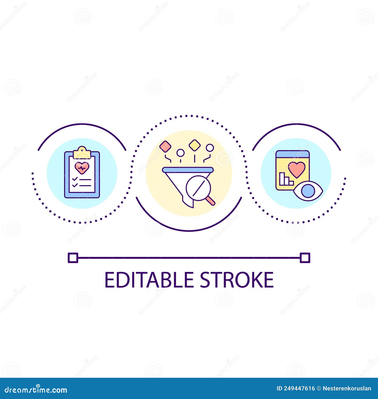Medical Data Collection and Analysis Loop Concept Icon Stock Vector ...