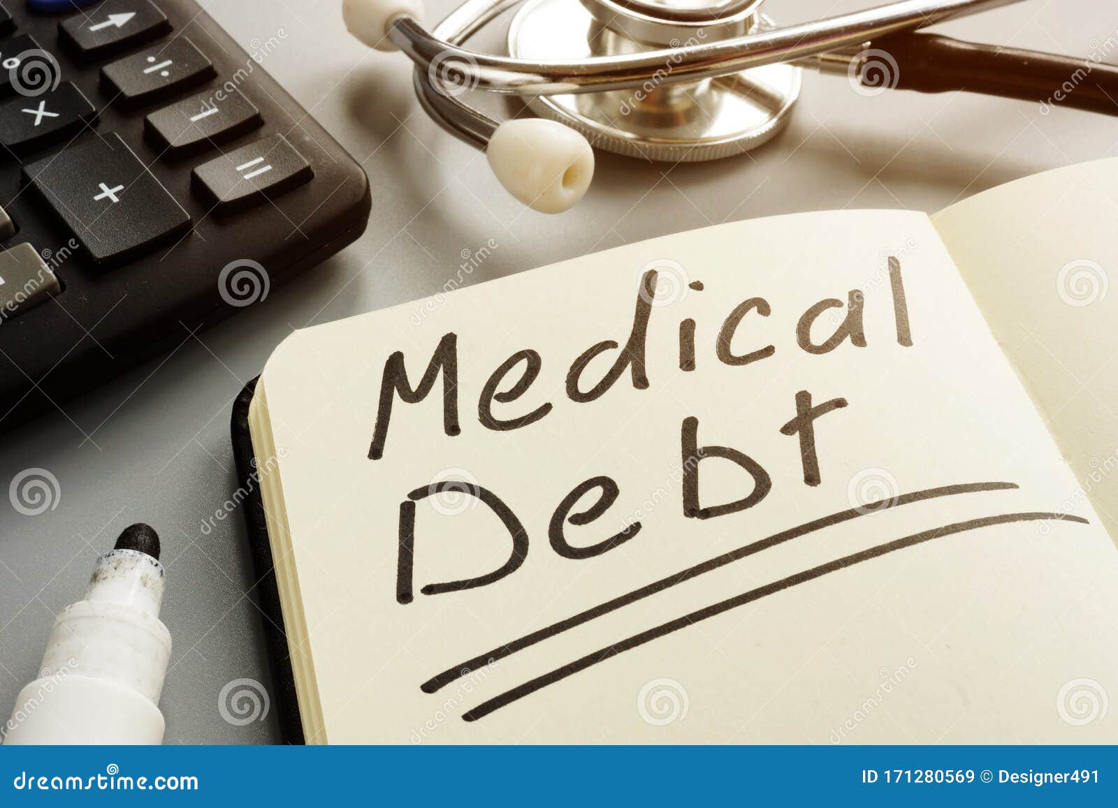 Medical Debt Bill and and Stethoscope Stock Image - Image of finance ...