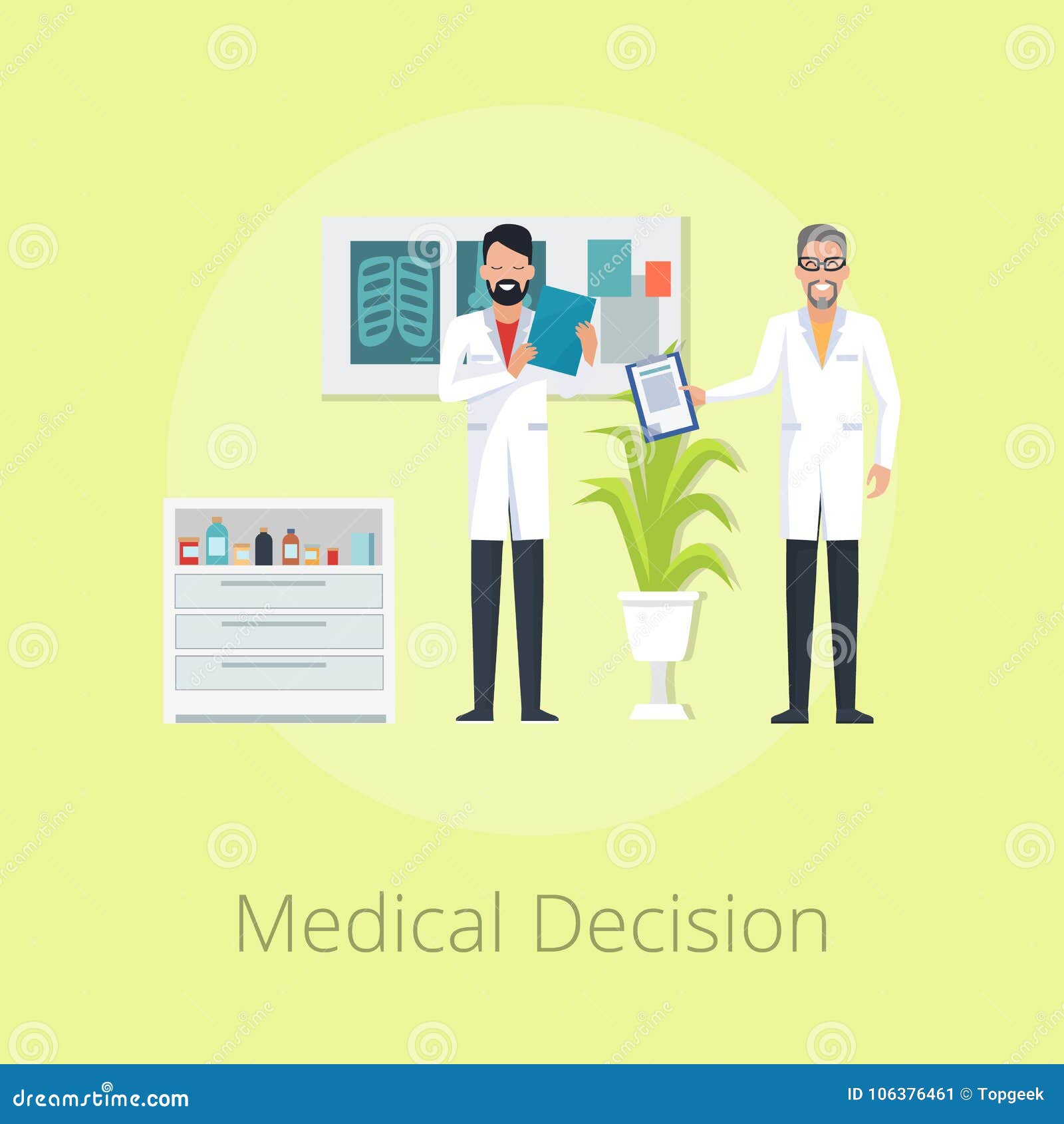 Medical Decision on Vector Illustration Yellow Stock Vector ...