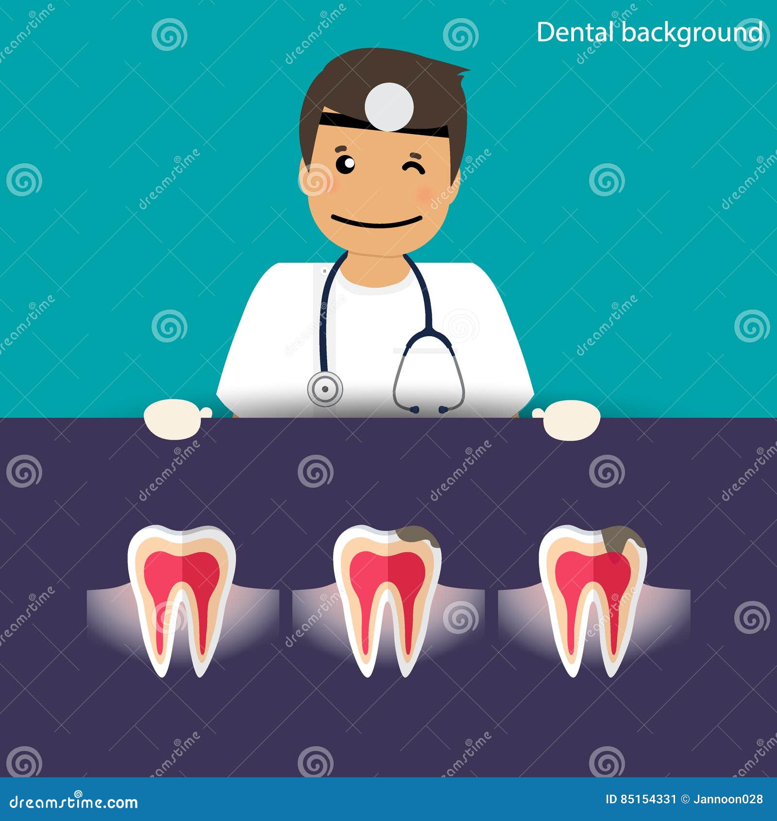 Medical Dental Background Design. Dentist with Teeth Stock Vector ...