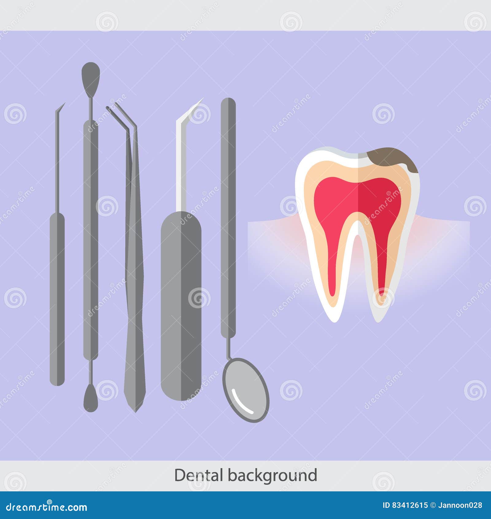 Medical Dental Background. Teeth, Dentist Tools and Instruments Stock ...